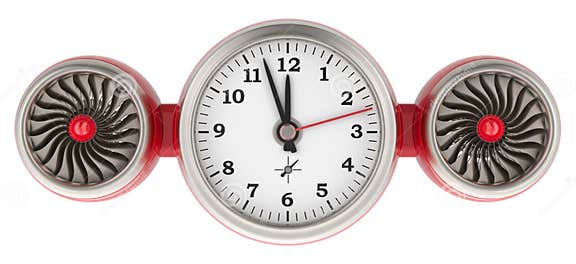 Clock with Jet Engines. Fast Service, Concept Stock Illustration ...