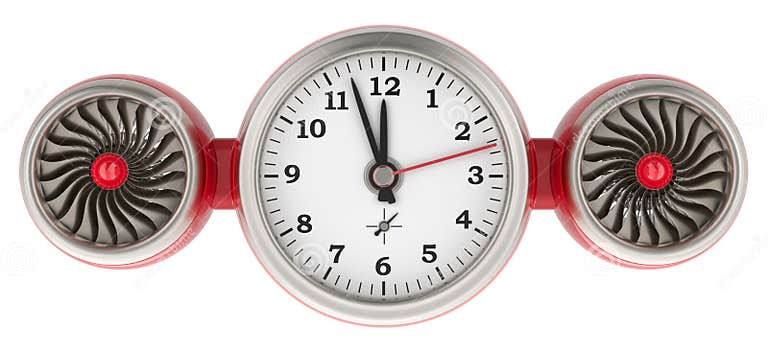Clock with Jet Engines. Fast Service, Concept Stock Illustration ...