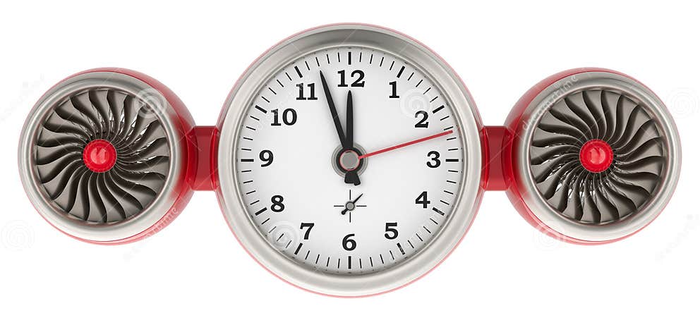 Clock with Jet Engines. Fast Service, Concept Stock Illustration ...