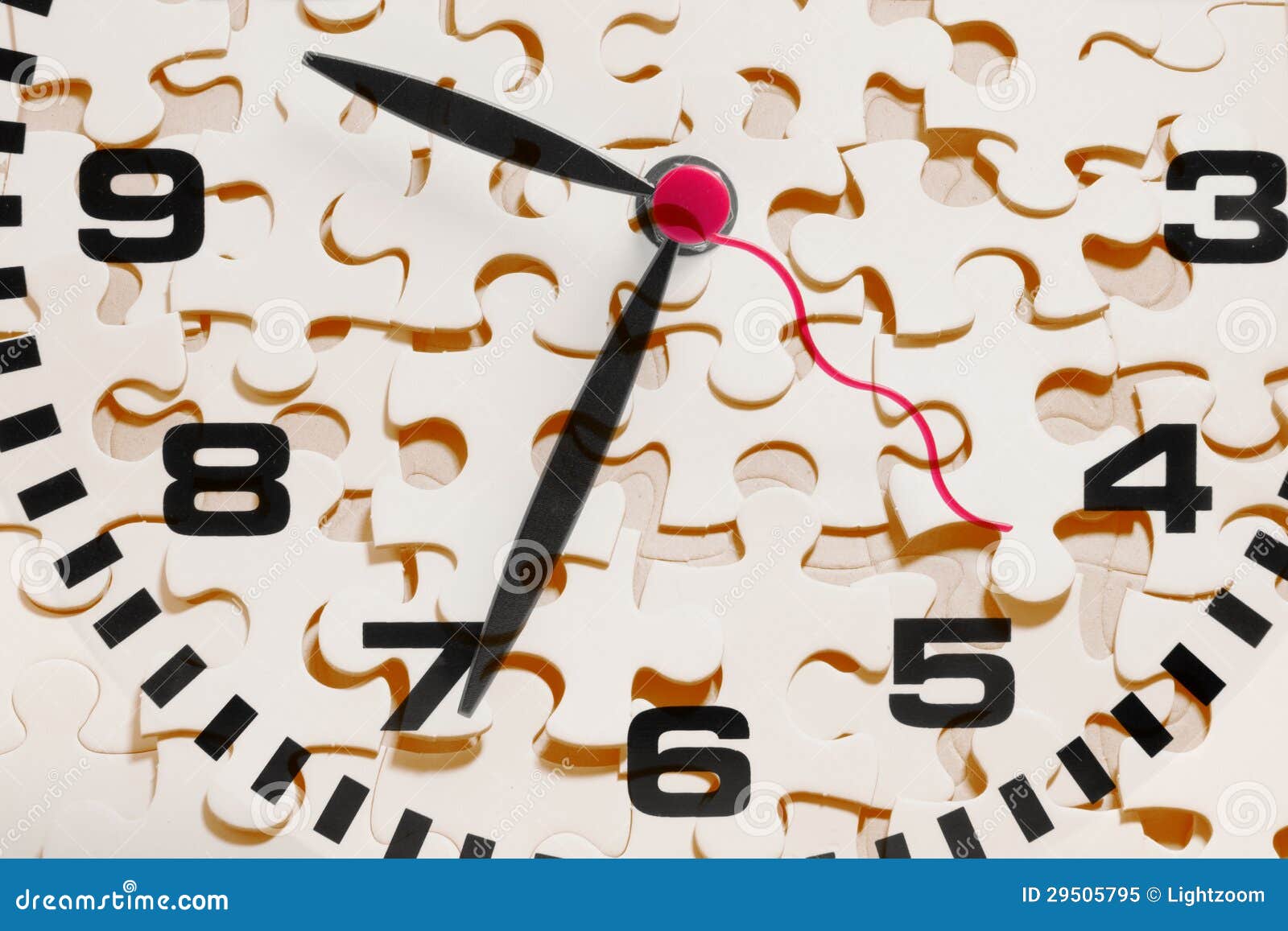 Clock and Jigsaw Puzzle Pieces Stock Image - Image of still, leisure ...