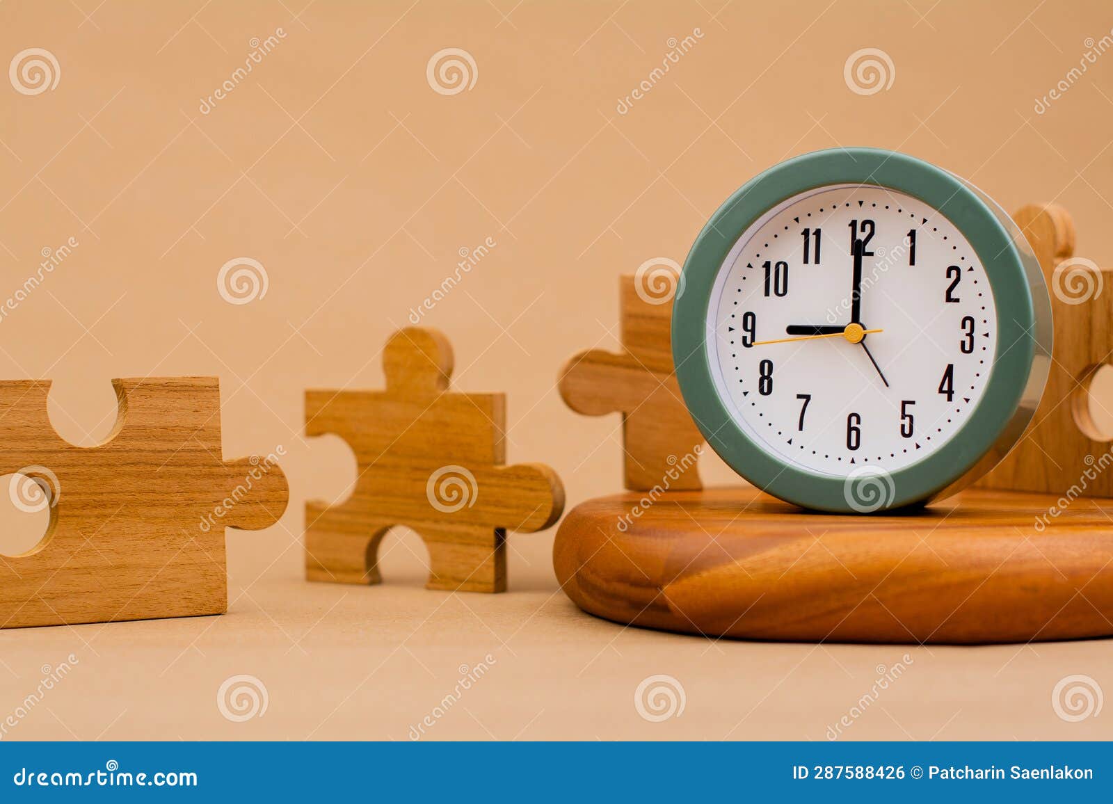 Jigsaw Puzzle Pieces. Time Lapse Time. Wooden Jigsaw Puzzle Pieces ...