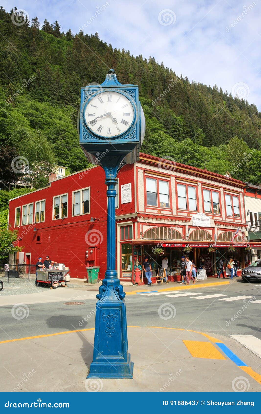 Clock editorial photography. Image of summer, park, juneau - 91886437