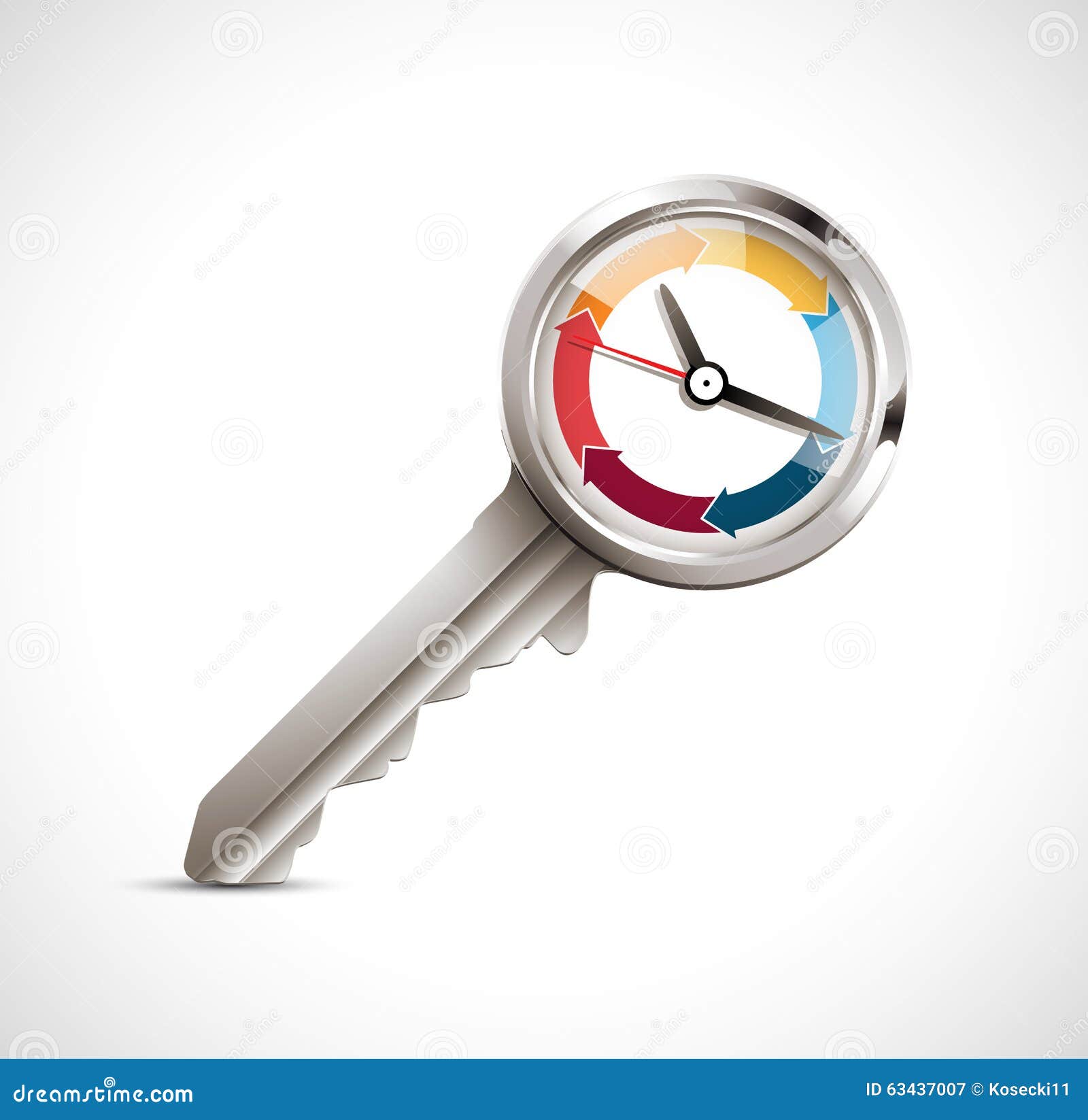 Clock and Key As Time Management Stock Vector - Illustration of swift ...