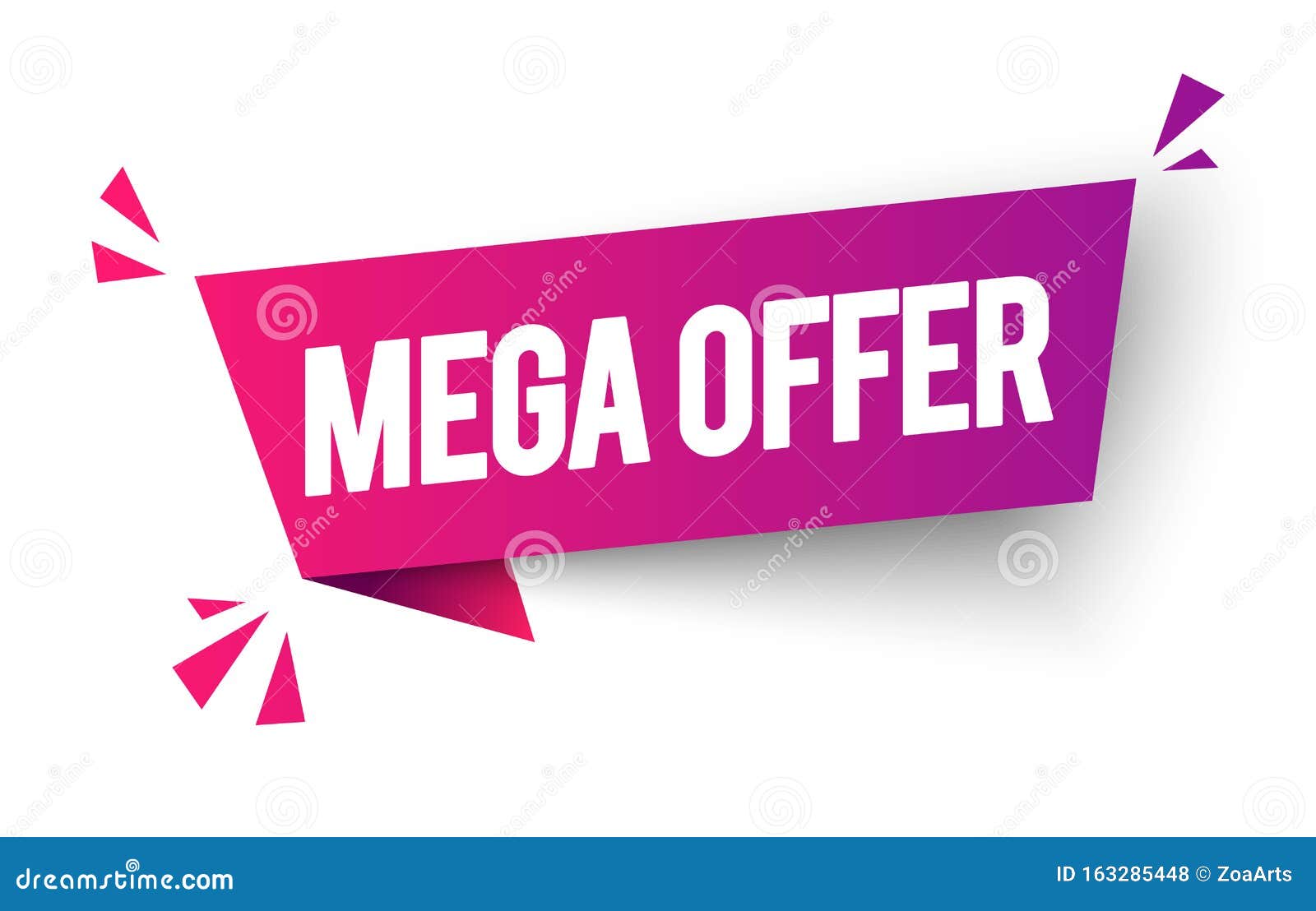 Vector Illustragtion Mega Offer Label. Colorful Modern Web Banner ...