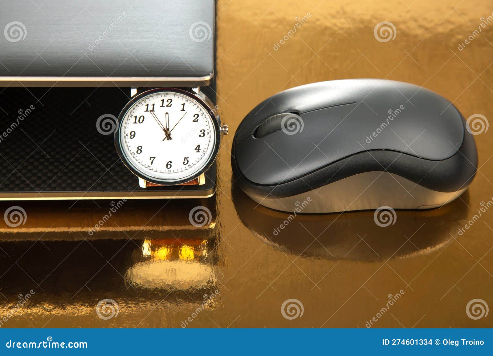 Clock and Laptop with Mouse. Time Control for Work and Games Online ...