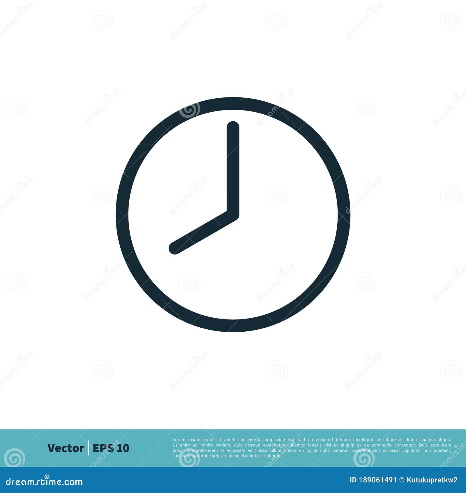 Clock Line Art Icon Vector Logo Template Illustration Design. Vector ...