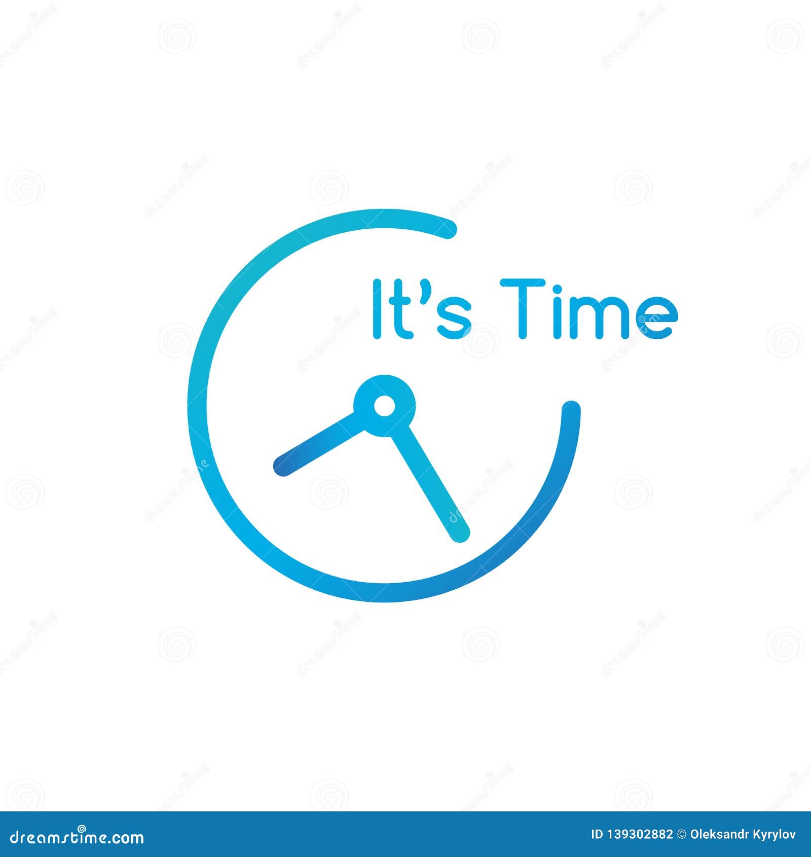 Clock Line Icon it S Time Sign, Outline and Solid, Vector Illustration ...