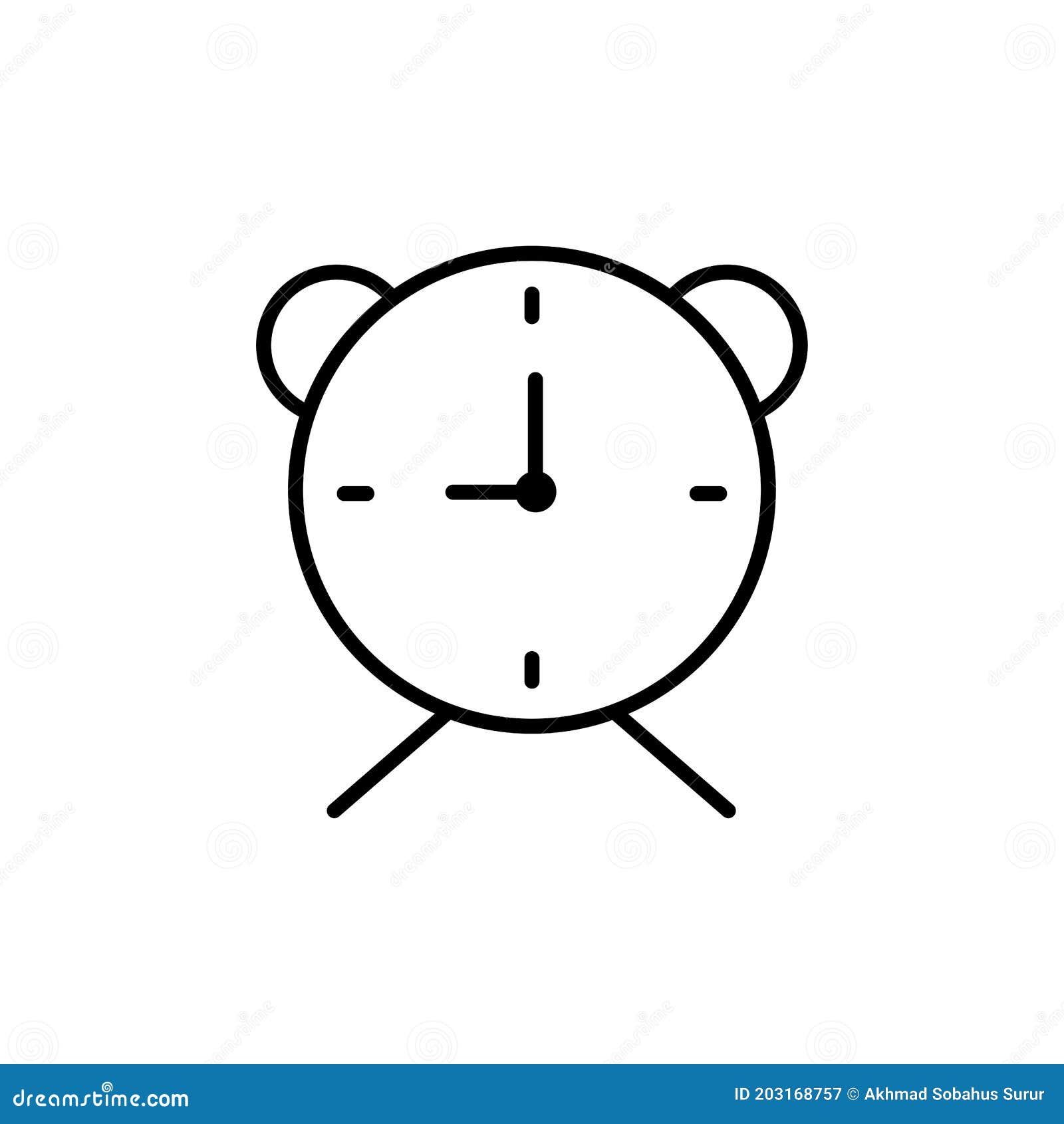 Clock Line Icon. Time Symbol. Simple Design Editable. Vector ...