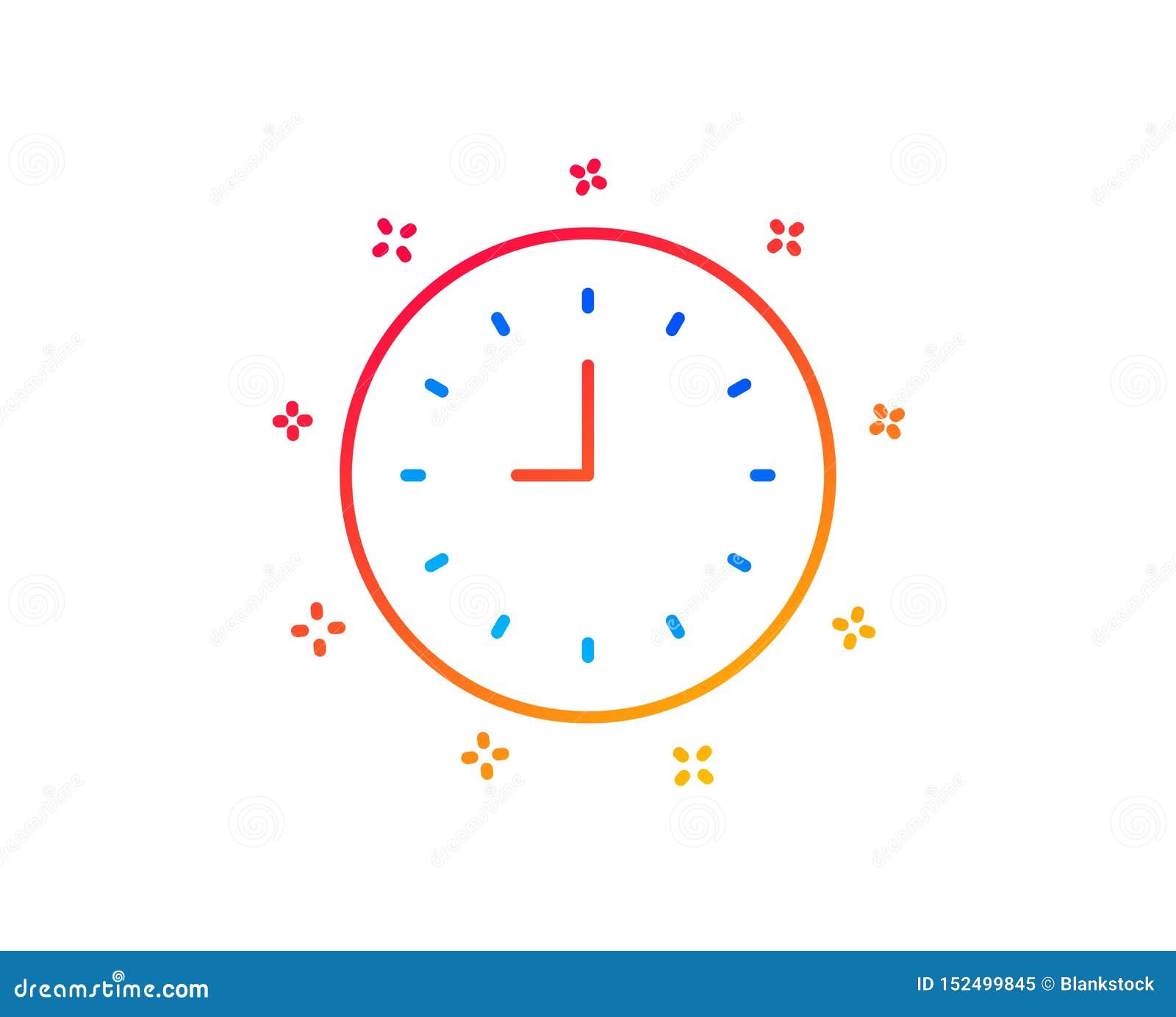 Clock Line Icon. Time or Watch Sign. Vector Stock Vector - Illustration ...