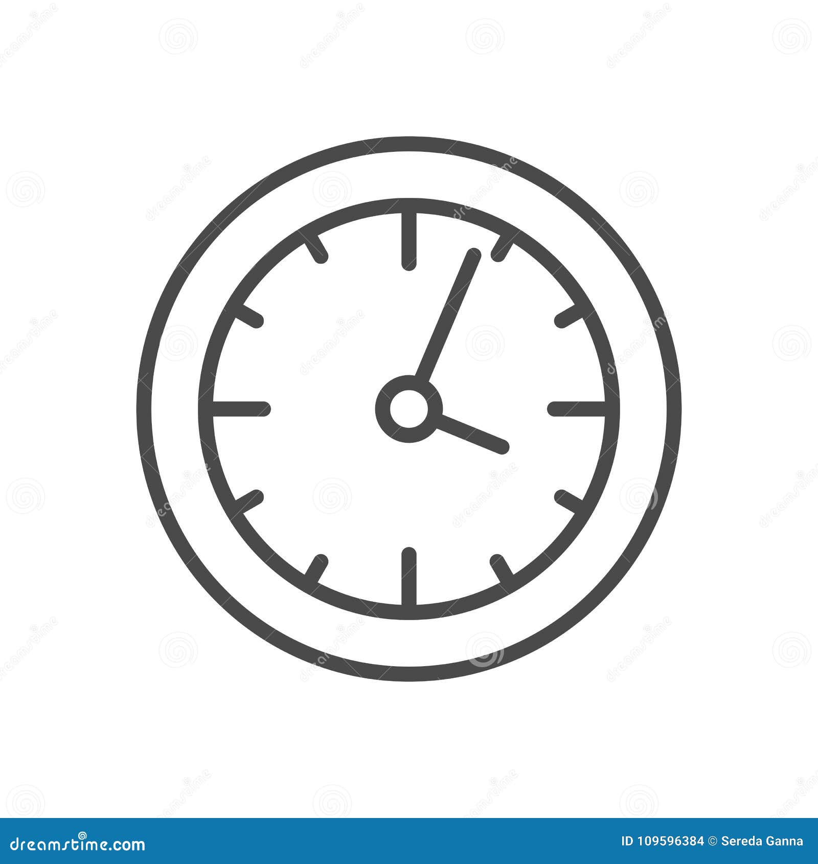 Clock Line Icon stock vector. Illustration of pictogram - 109596384