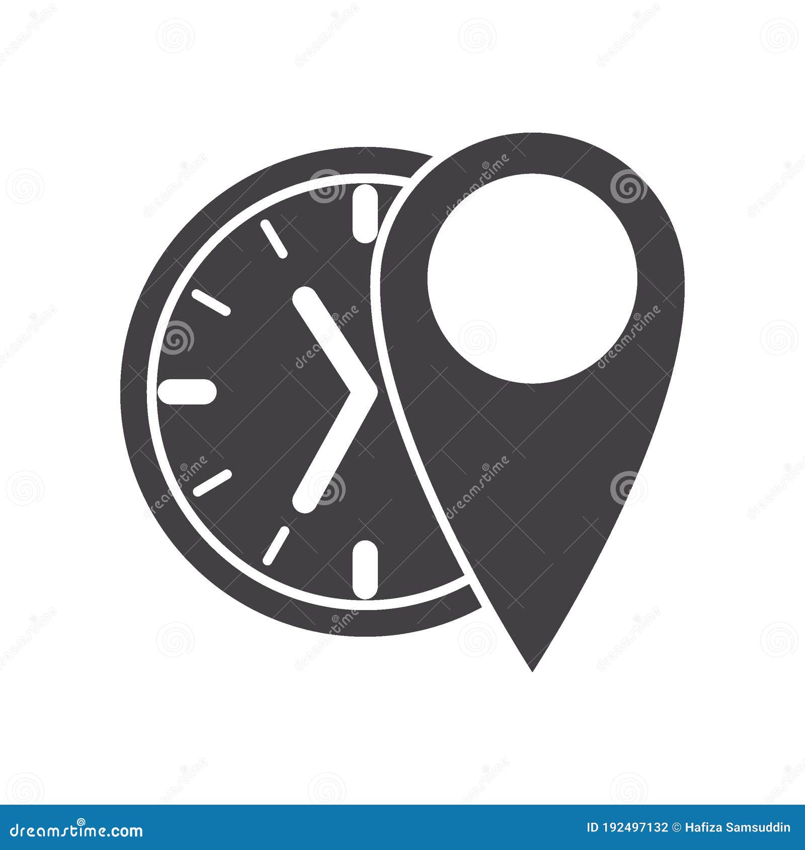 Clock with Location Indicator. Vector Illustration Decorative Design ...