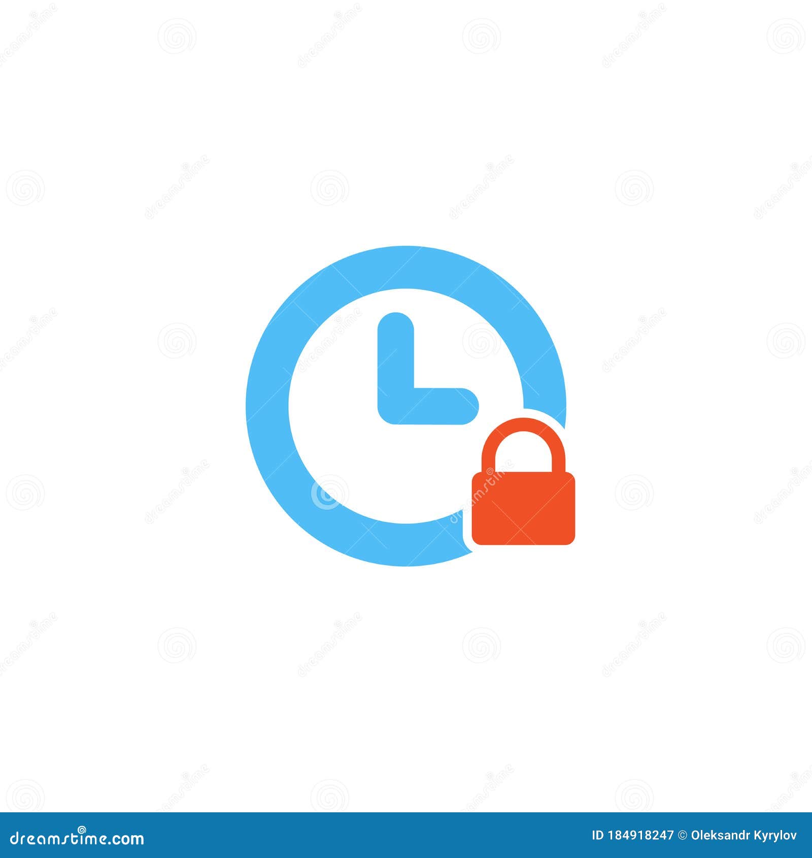 Clock Lock Icon. Lock Time. Stock Vector Illustration Isolated on White ...