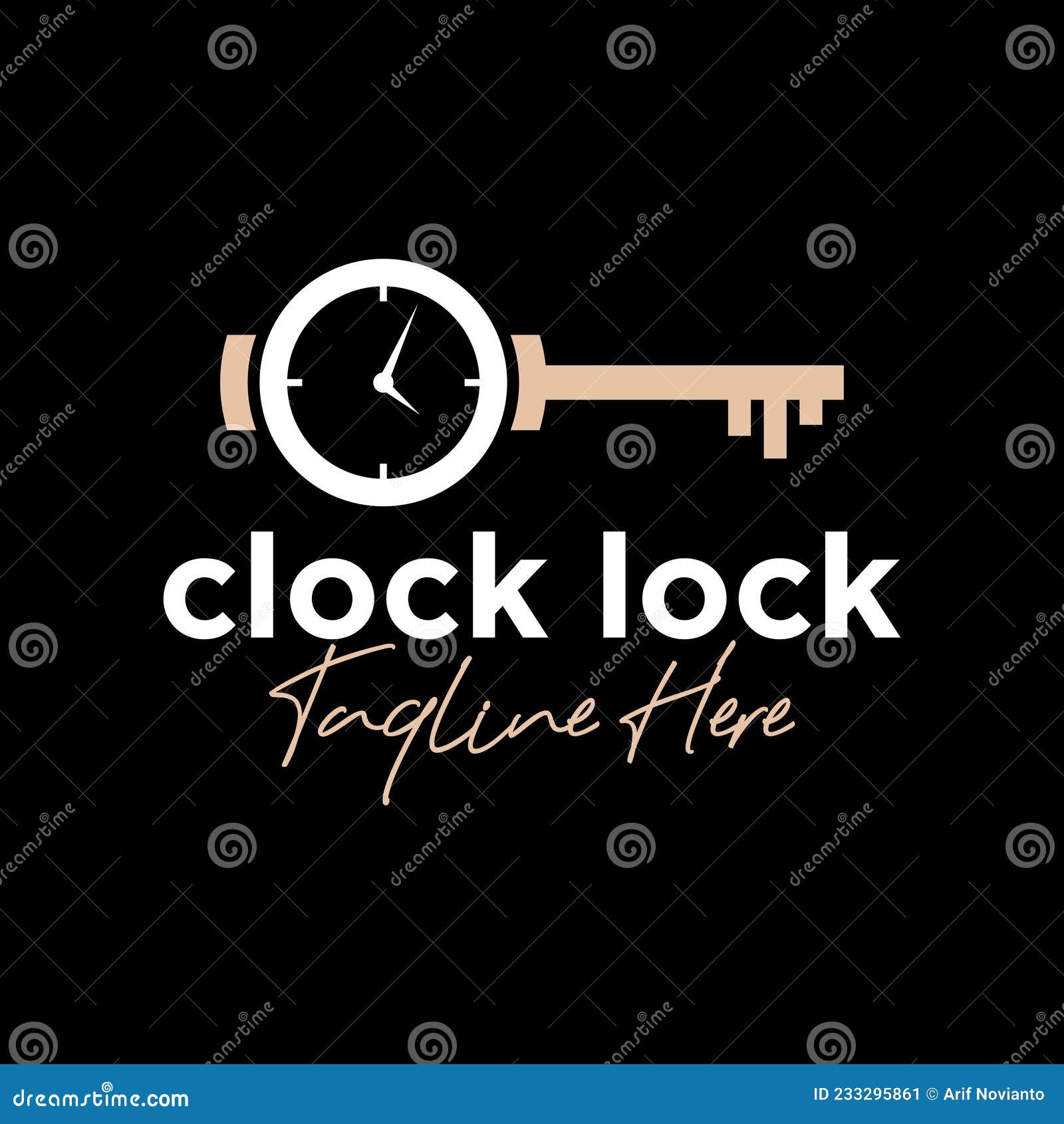 Clock Lock Vector Illustration Logo Design Stock Vector - Illustration ...