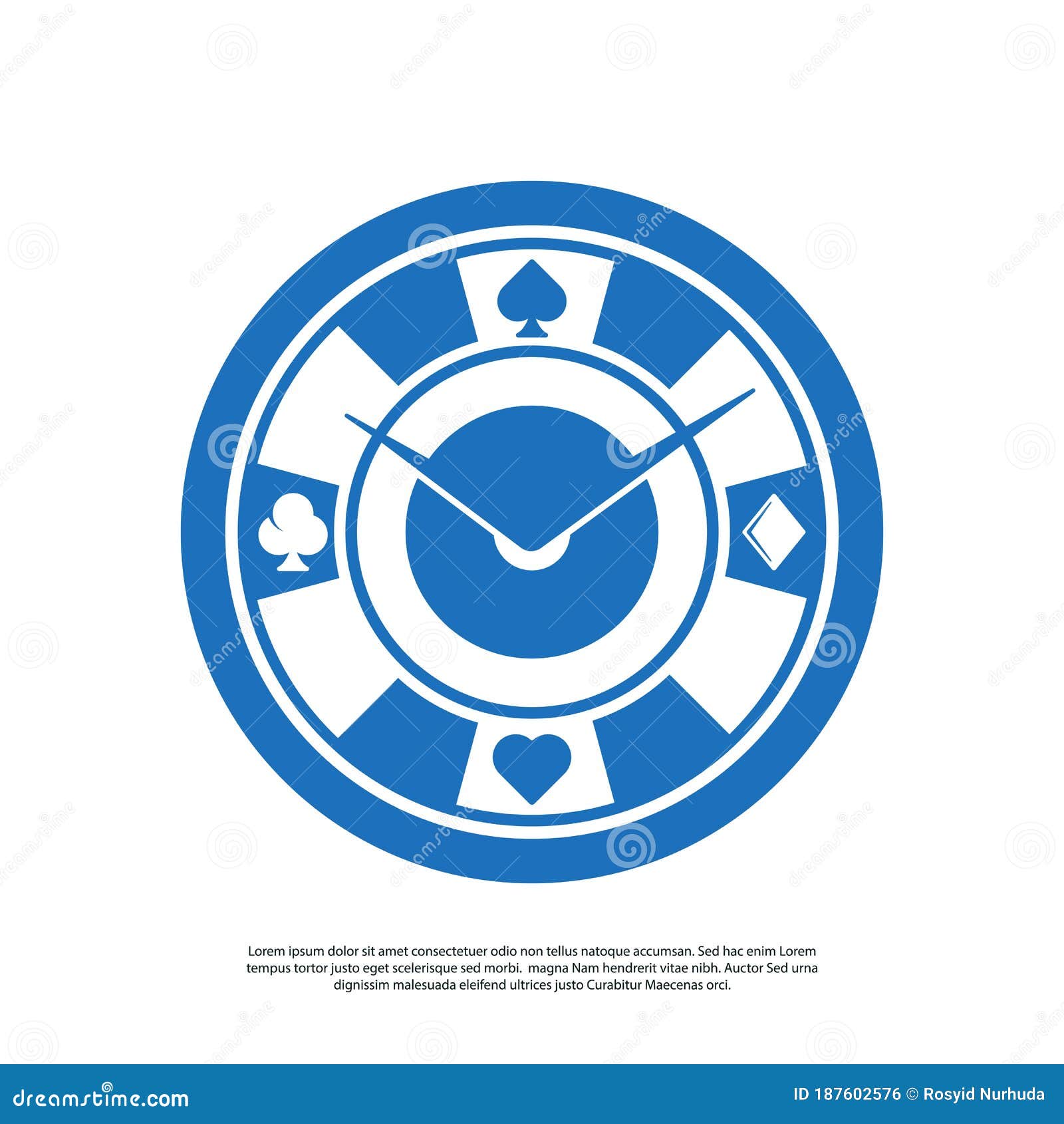 Clock Logo Design with a Poker Card Symbol Stock Vector - Illustration ...