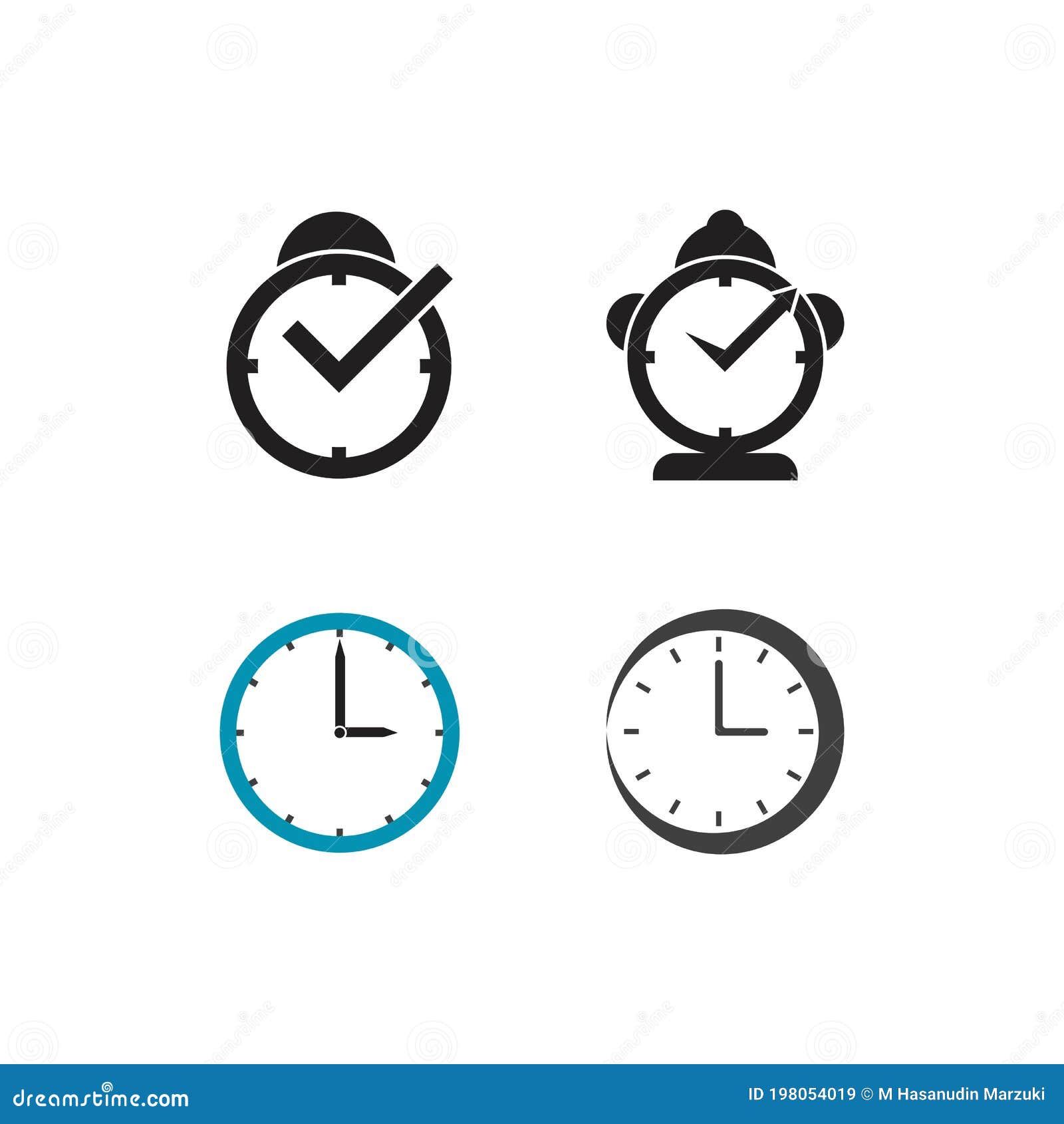 Clock logo icon stock vector. Illustration of design - 198054019