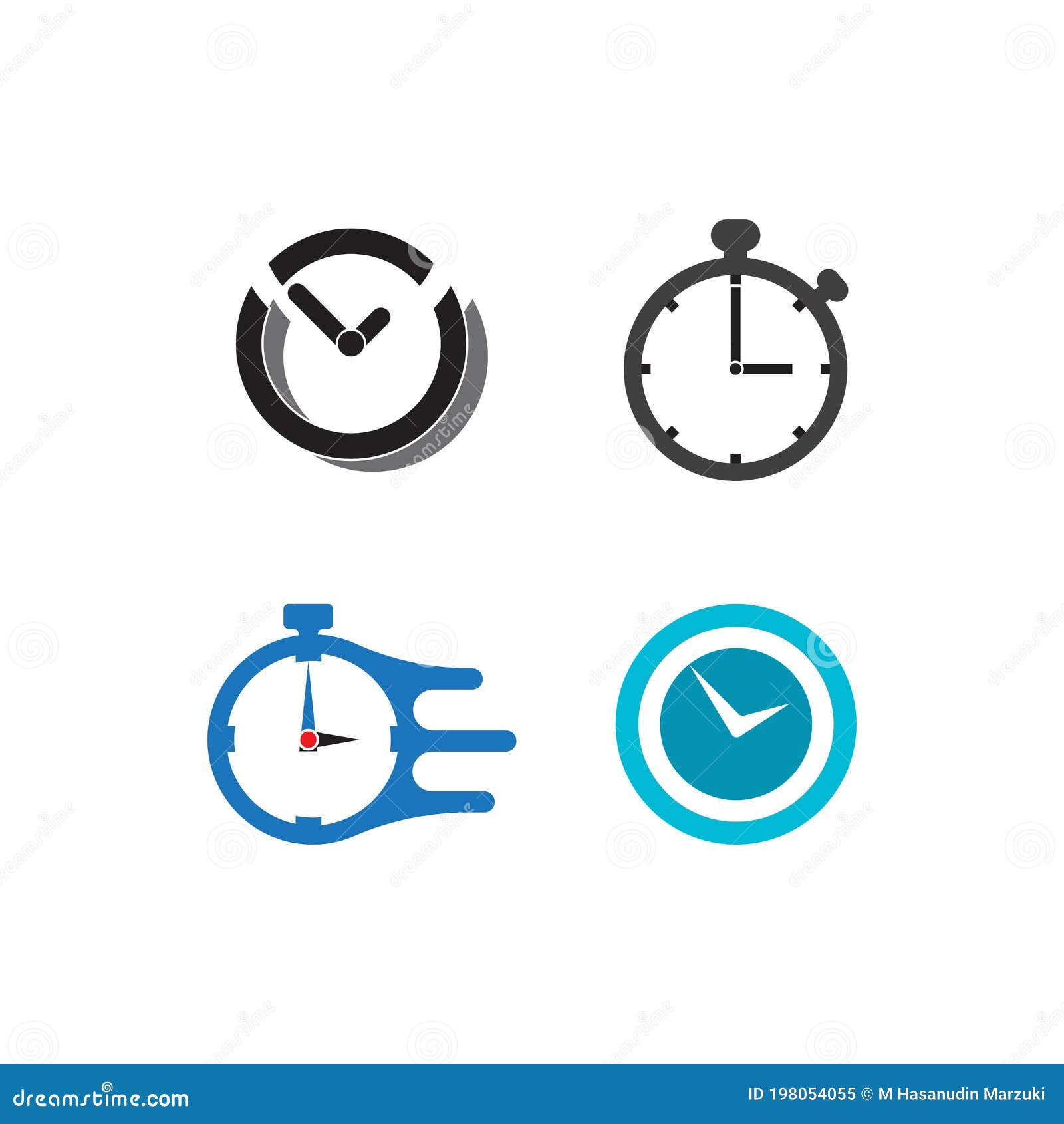 Clock logo icon stock vector. Illustration of check - 198054055