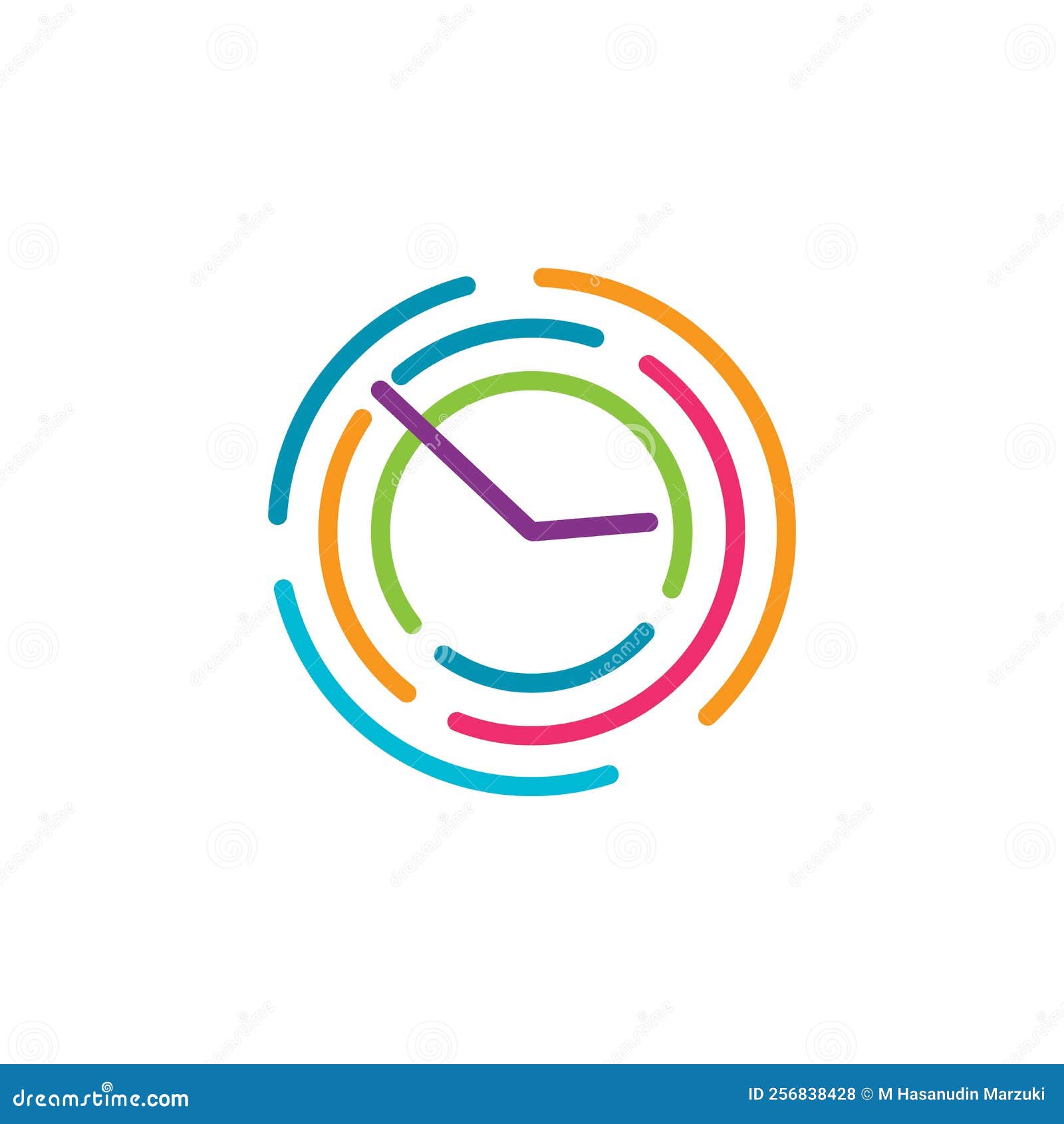 Clock logo icon stock illustration. Illustration of bell - 256838428