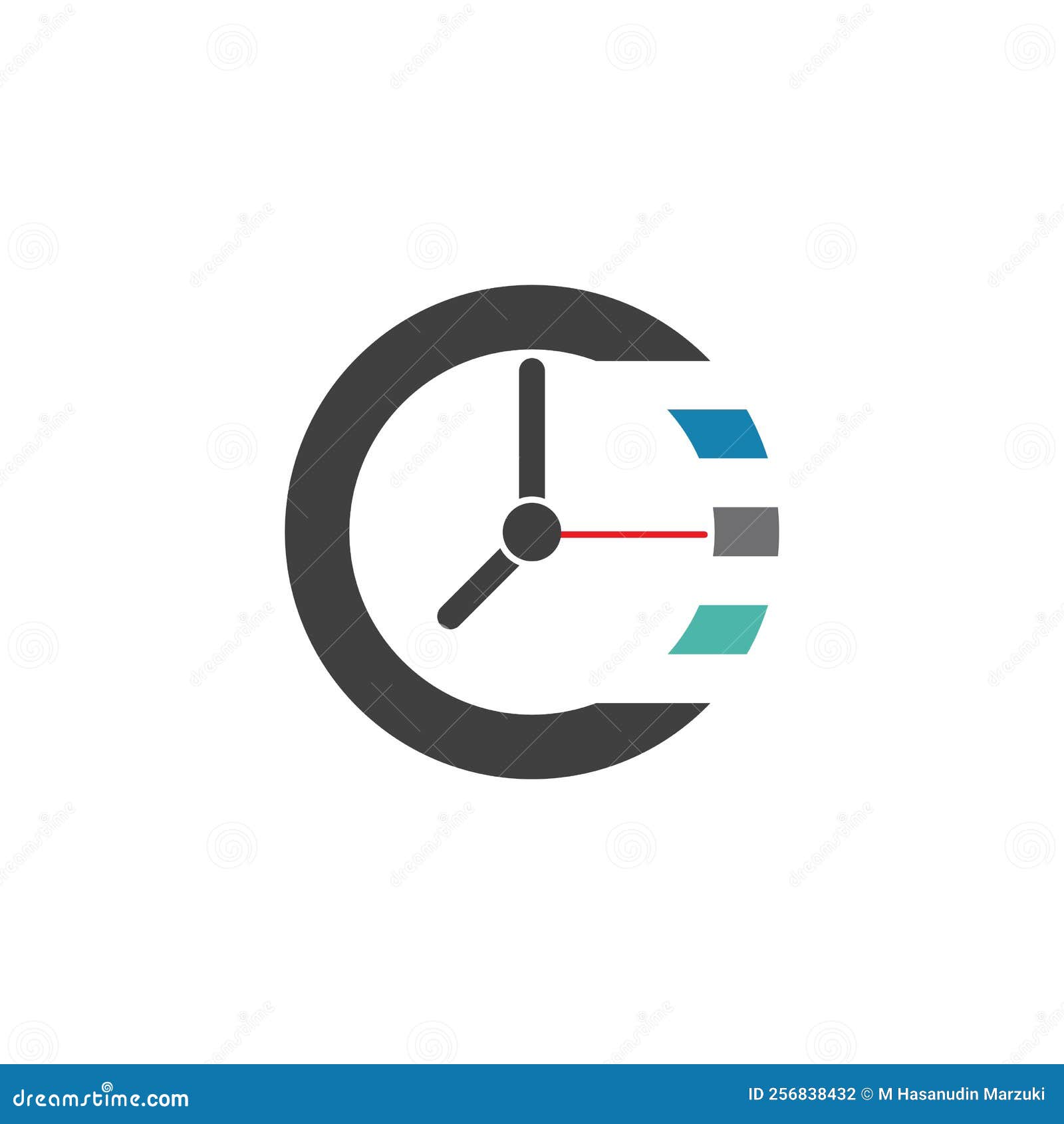 Clock logo icon stock illustration. Illustration of graphic - 256838432