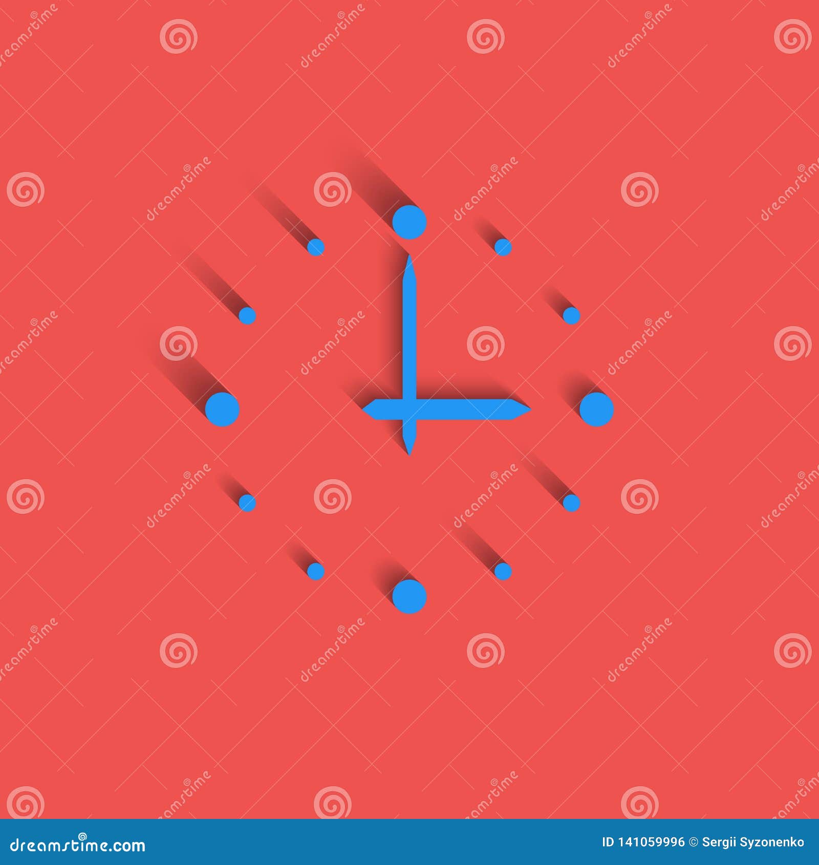Clock Logo Modern Idea, Interval Time Icon Red Material Design ...
