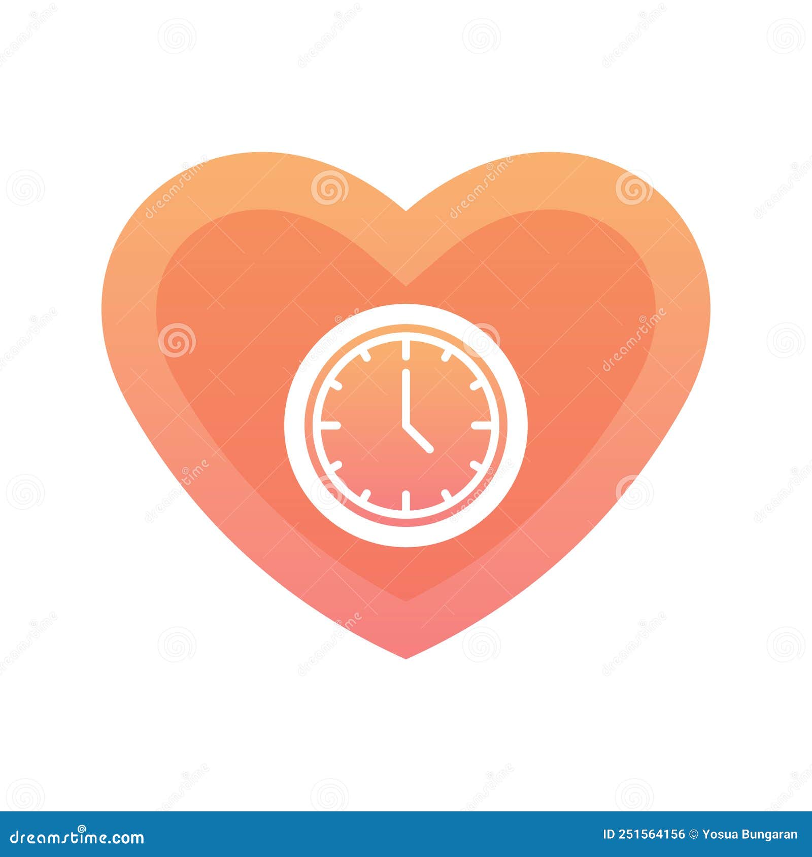 Clock Love Logo Gradient Design Template Icon Element Stock Vector ...