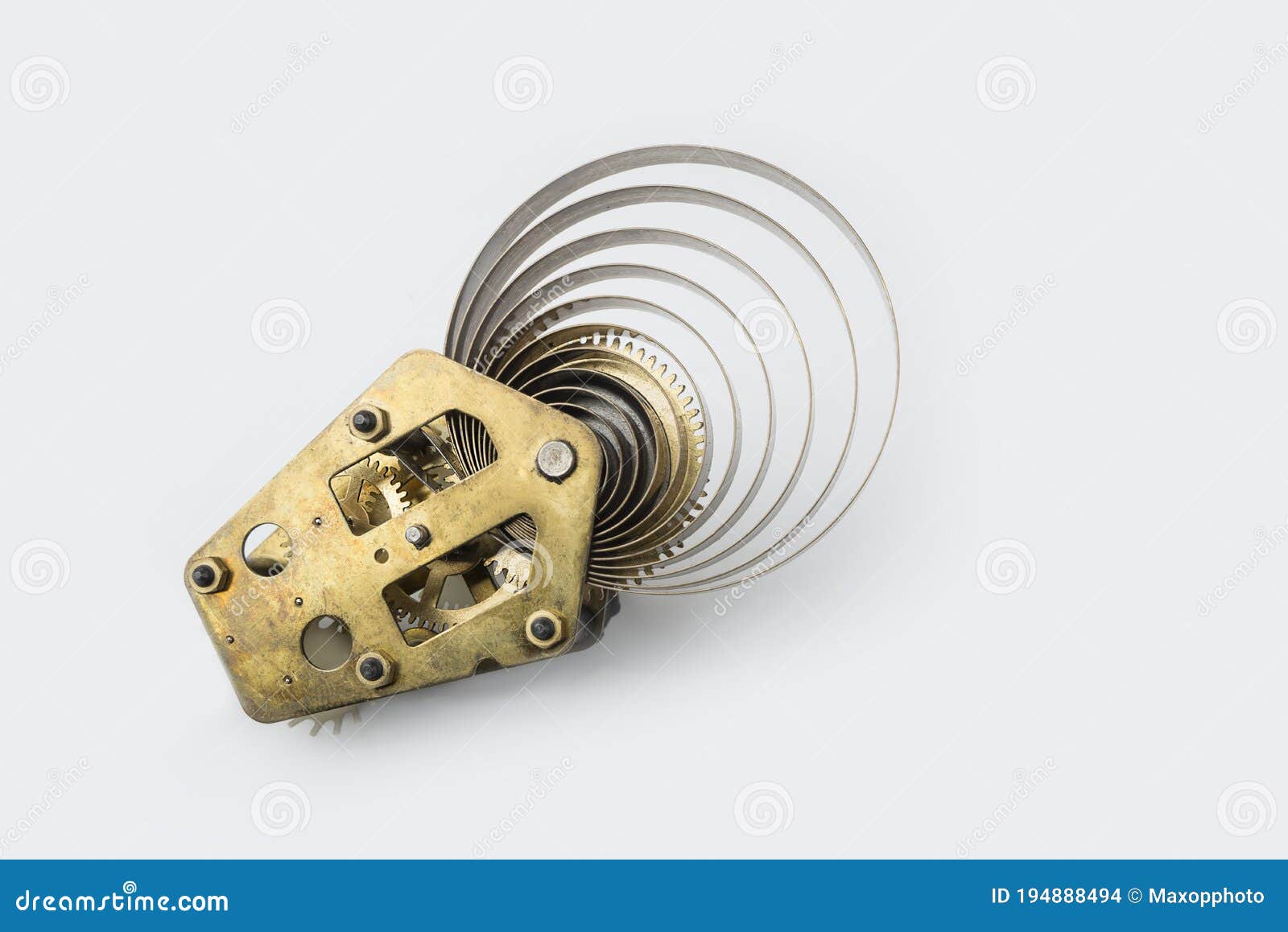 Clock Machine on a White Background Stock Photo - Image of technology ...