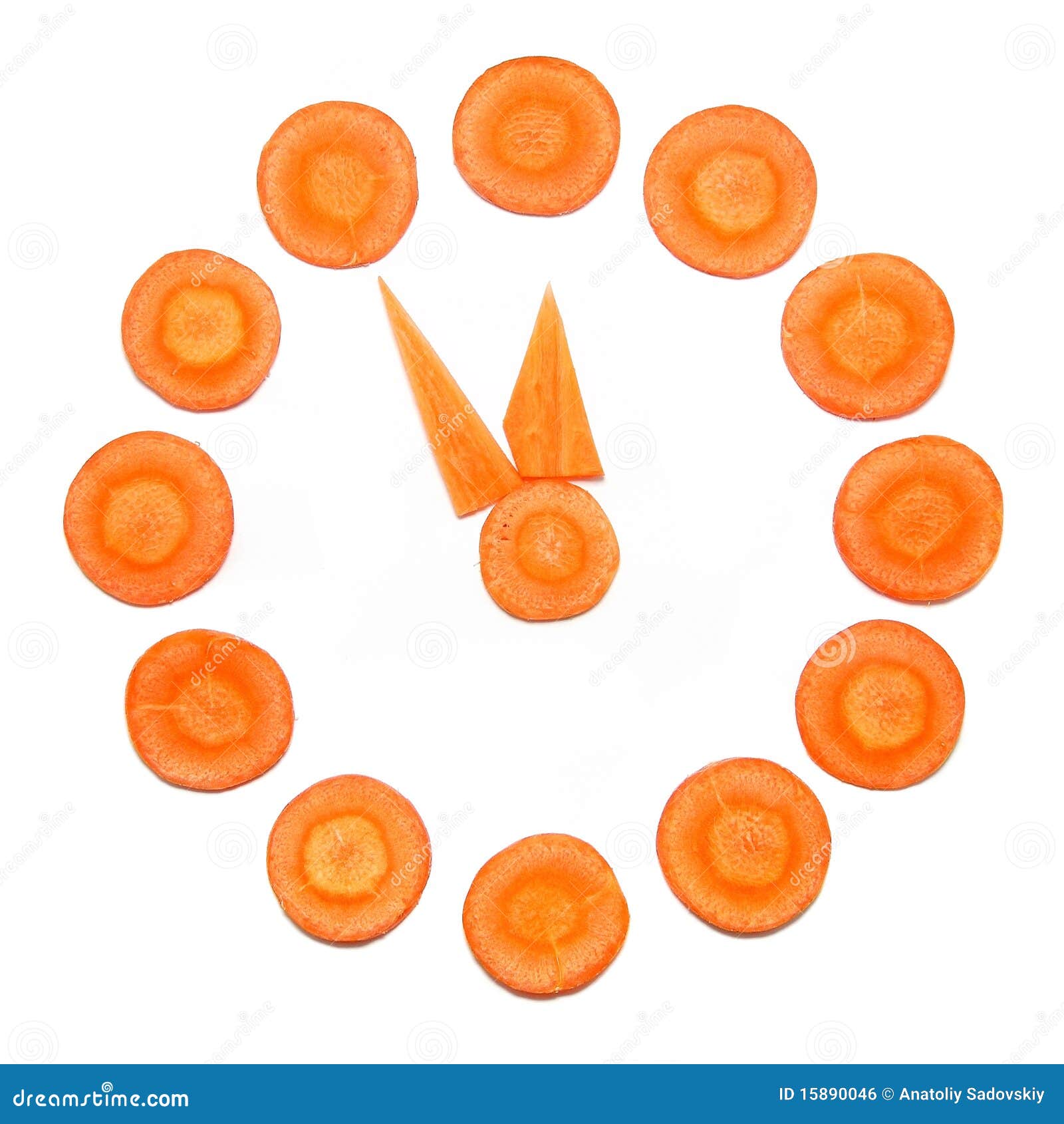 Clock Made of Carrots Circle Stock Photo - Image of vegetable, isolated ...
