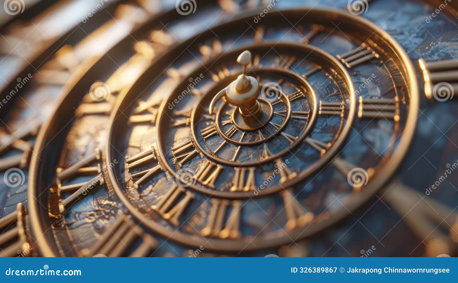 A Clock Made of a Golden Spiral Stock Illustration - Illustration of ...
