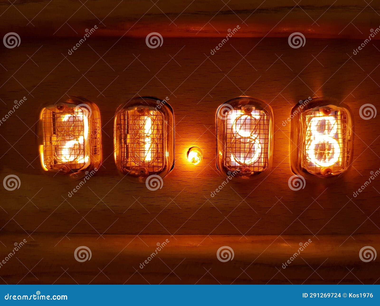 Clock Made from Old Gas-discharge Indicators Stock Photo - Image of ...