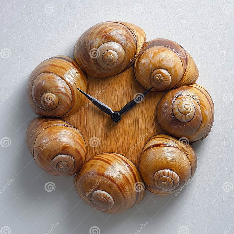 A Clock Made Out of Snail Shells, AI Stock Photo - Image of clock ...