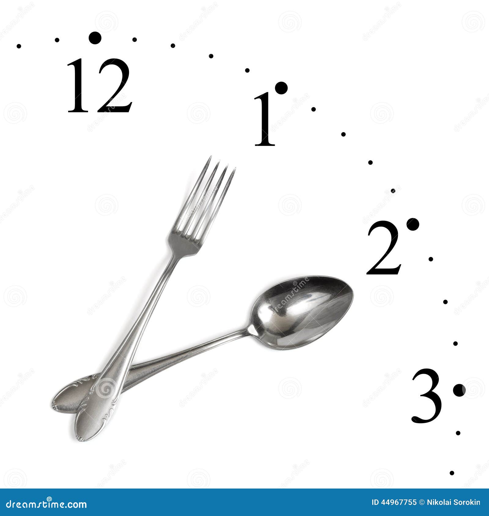 Clock Made of Spoon and Fork Stock Image - Image of abstract, breakfast ...