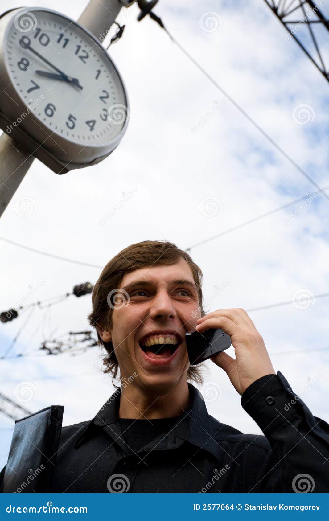 Clock.man.mobile stock photo. Image of people, communications - 2577064