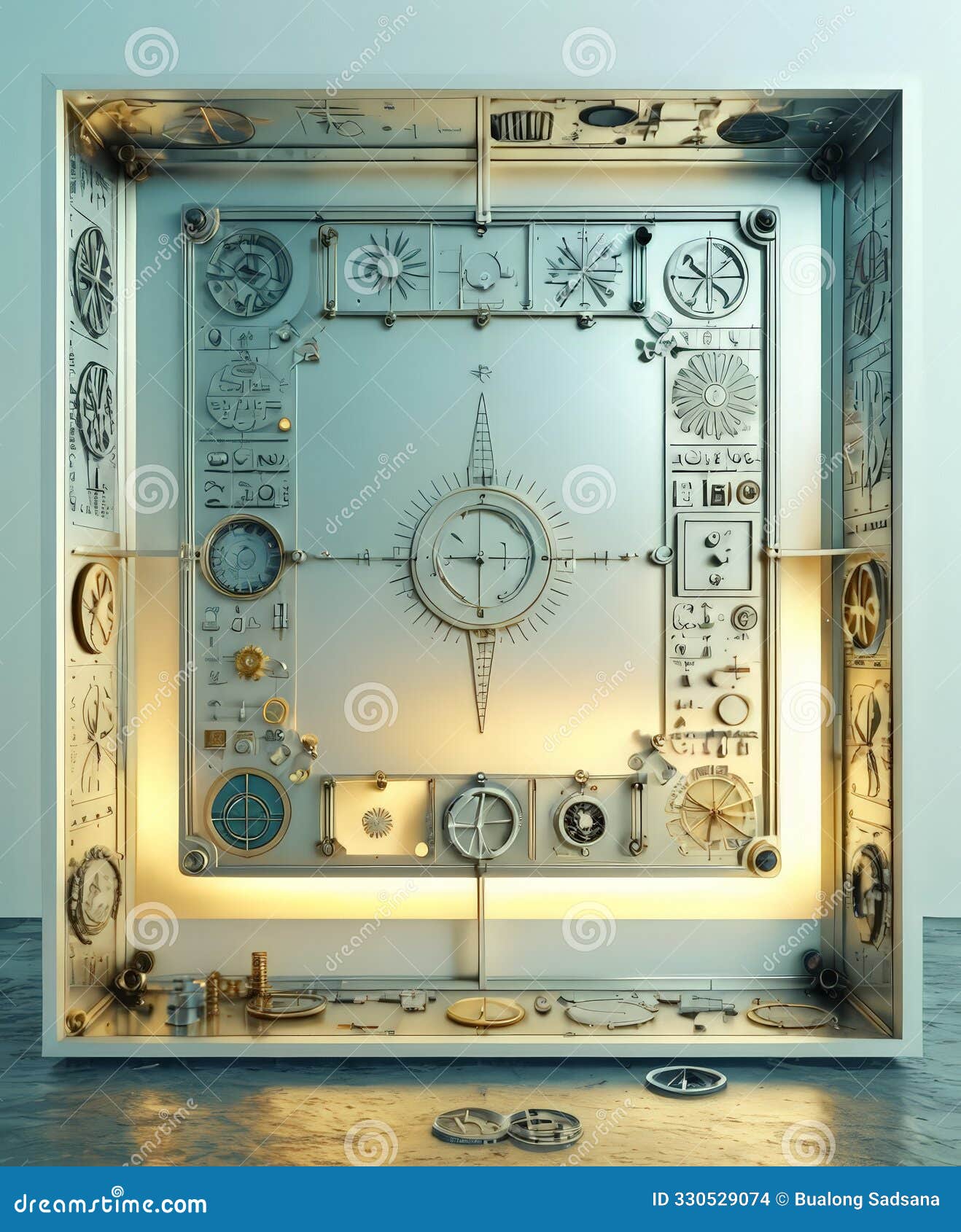 Clocks Inside Silhouette Heads Stock Illustration | CartoonDealer.com ...