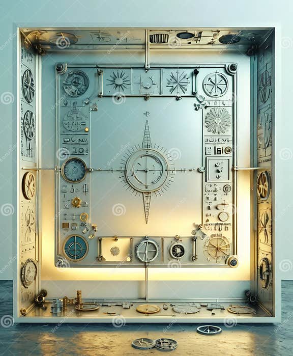 Clock with Many Different Clocks Inside Stock Illustration ...