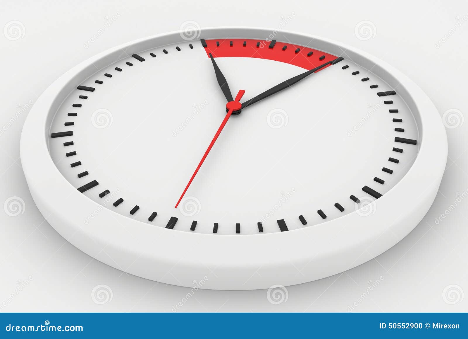 Clock with Marked Border Red Time Stock Illustration - Illustration of ...