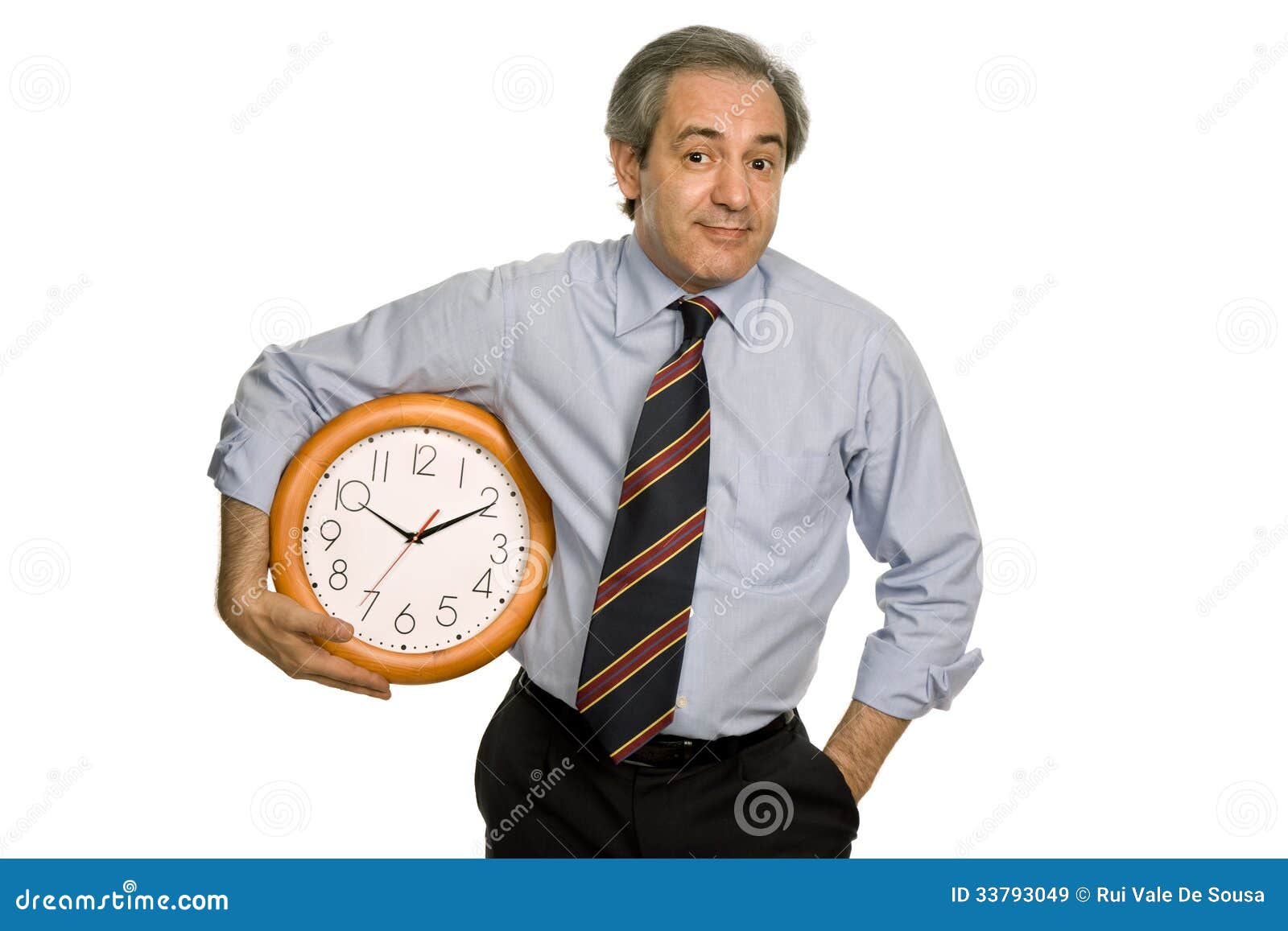 Clock stock image. Image of executive, joke, happy, isolated - 33793049