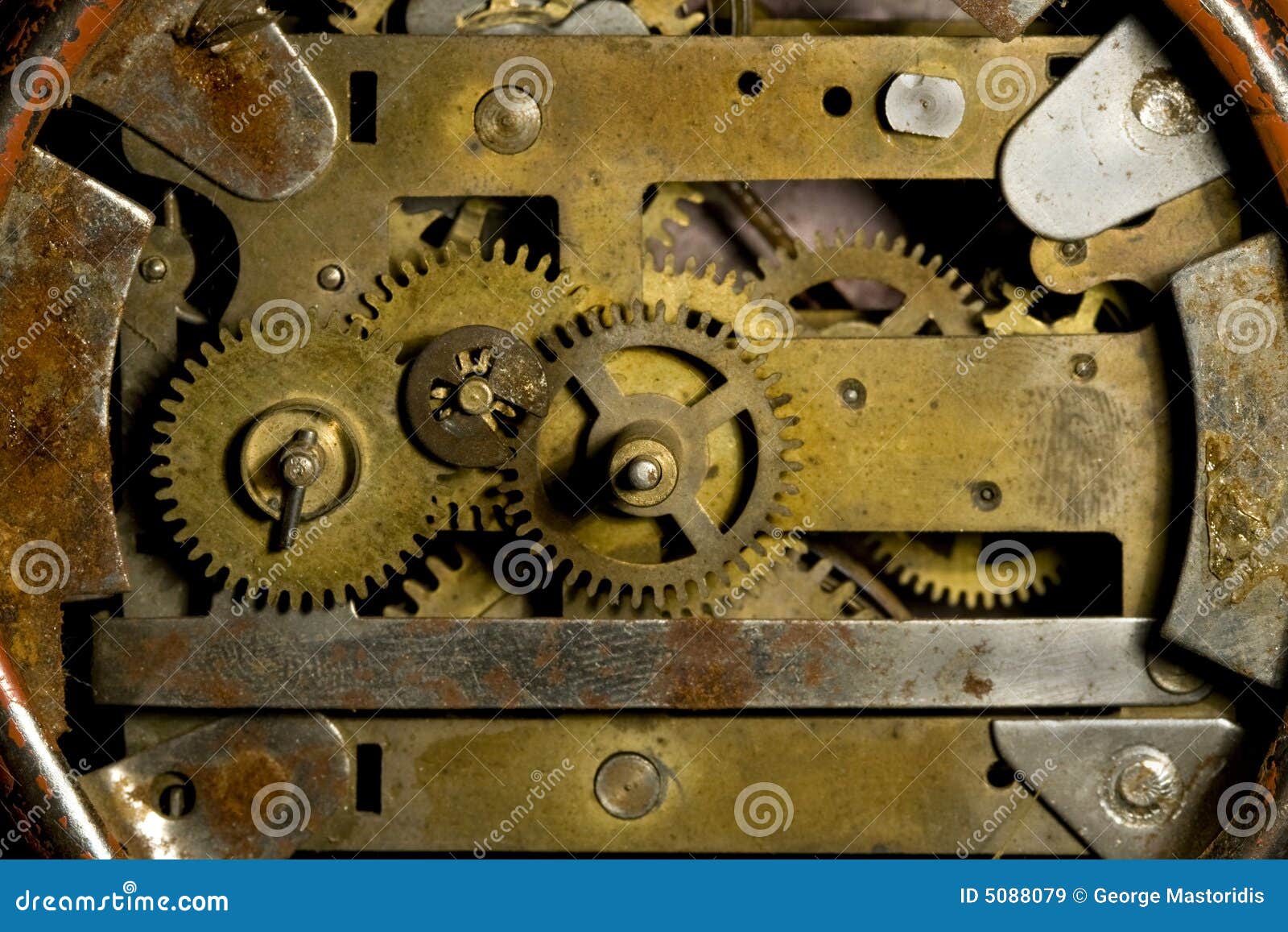 Clock mechanism stock image. Image of gear, rusted, rust - 5088079
