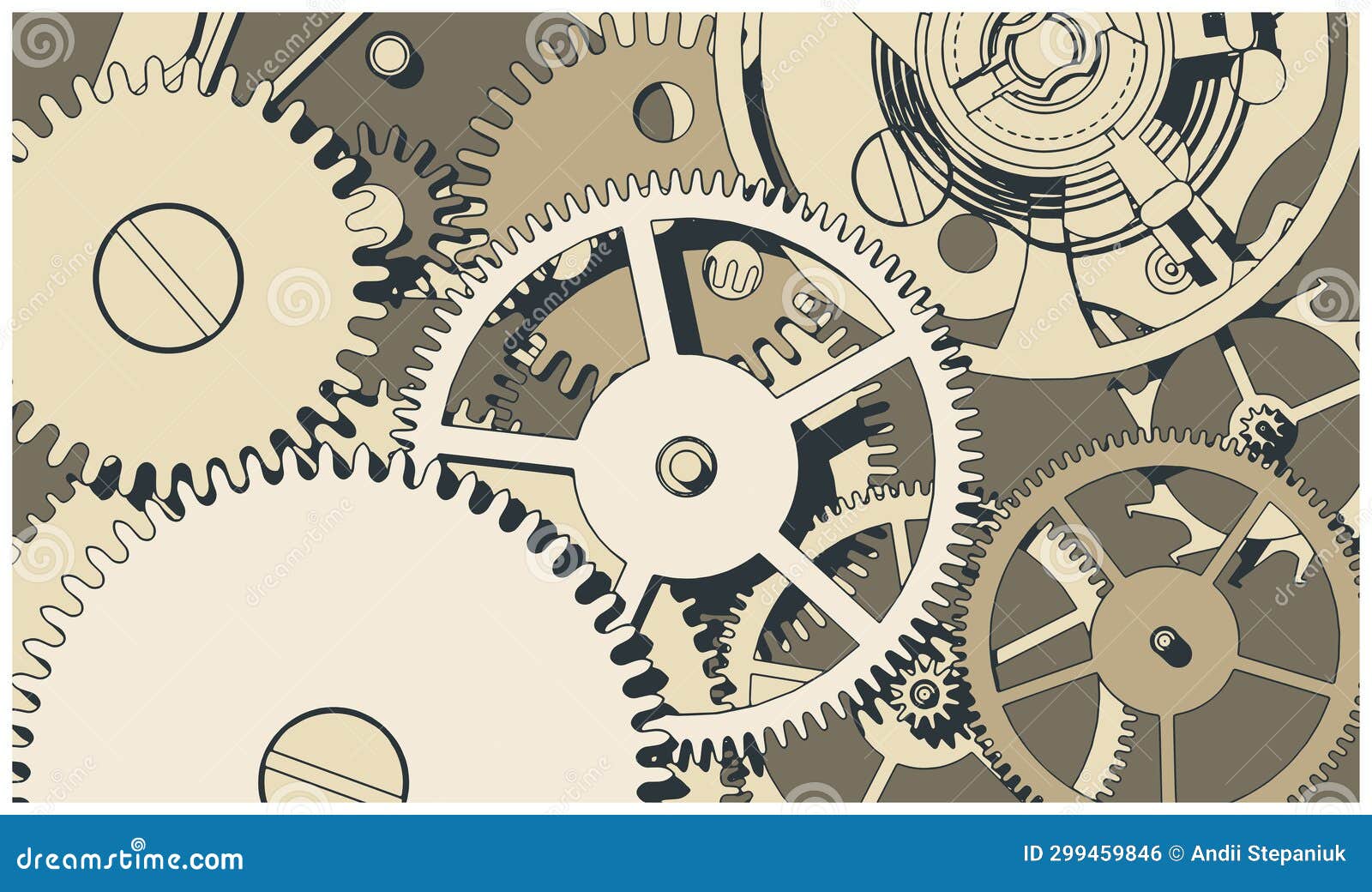 Clock Mechanism Close Up Illustration Stock Illustration - Illustration ...