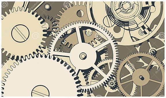 Clock Mechanism Close Up Illustration Stock Illustration - Illustration ...