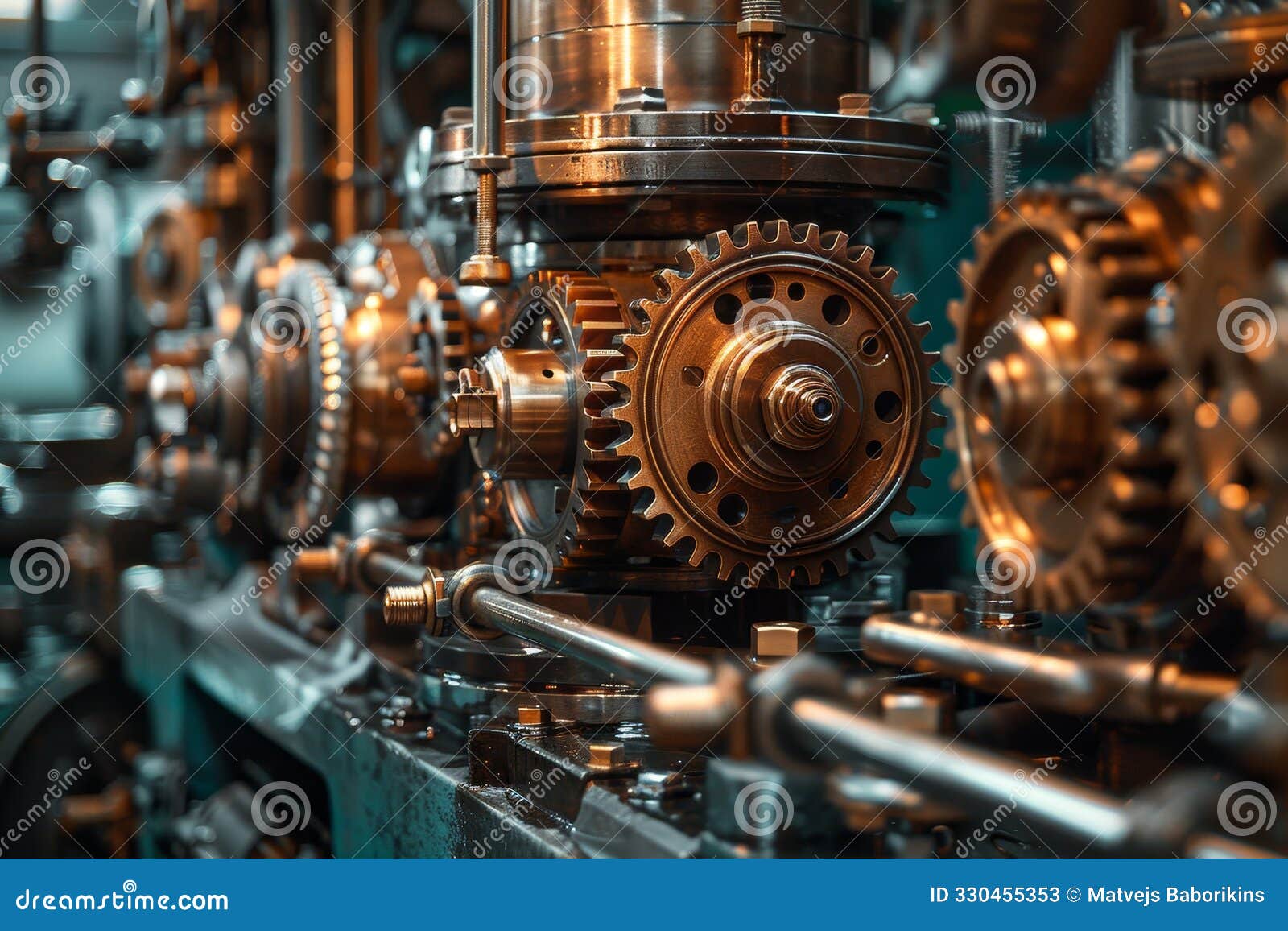 Clock Mechanism Featuring Brass Metal Engine Gear Wheels and Cogs for ...