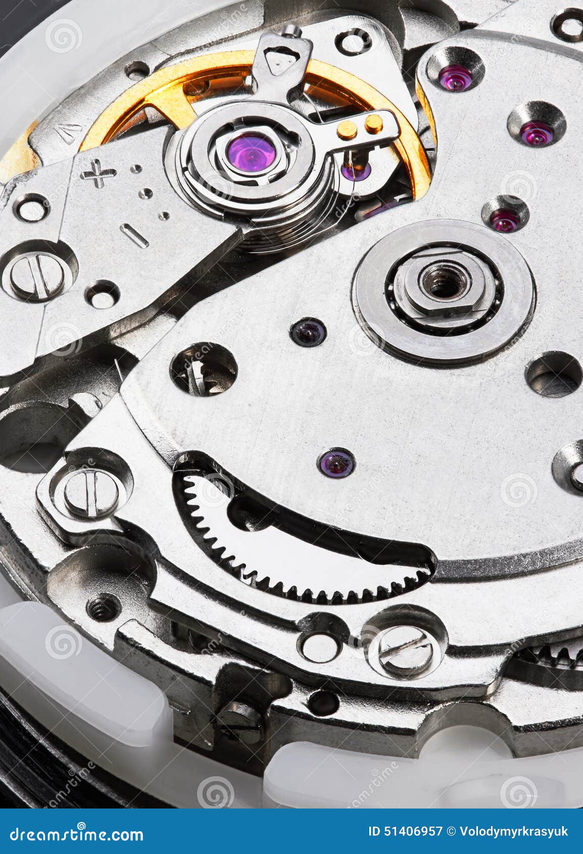 Clock mechanism with gears stock image. Image of clockwork - 51406957