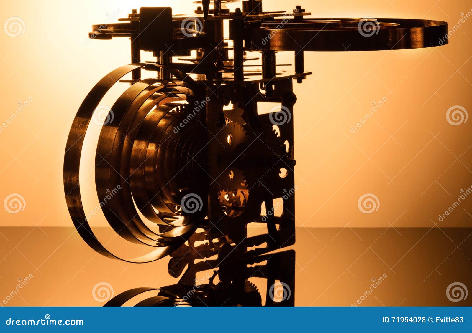 Clock Mechanism High Resolution. Focus on the Central Gears Stock Photo ...