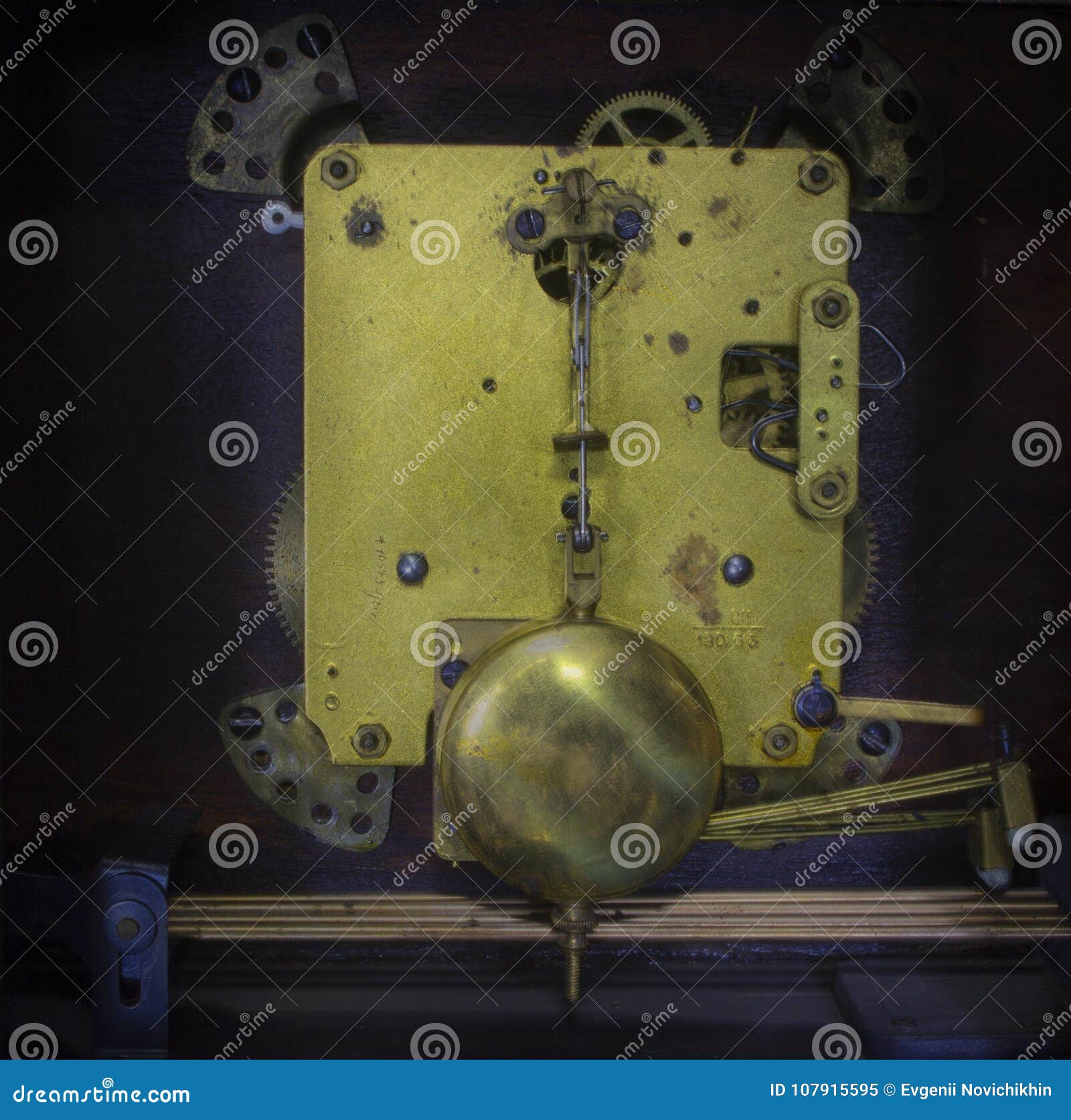 Clock mechanism stock image. Image of hammer, string - 107915595