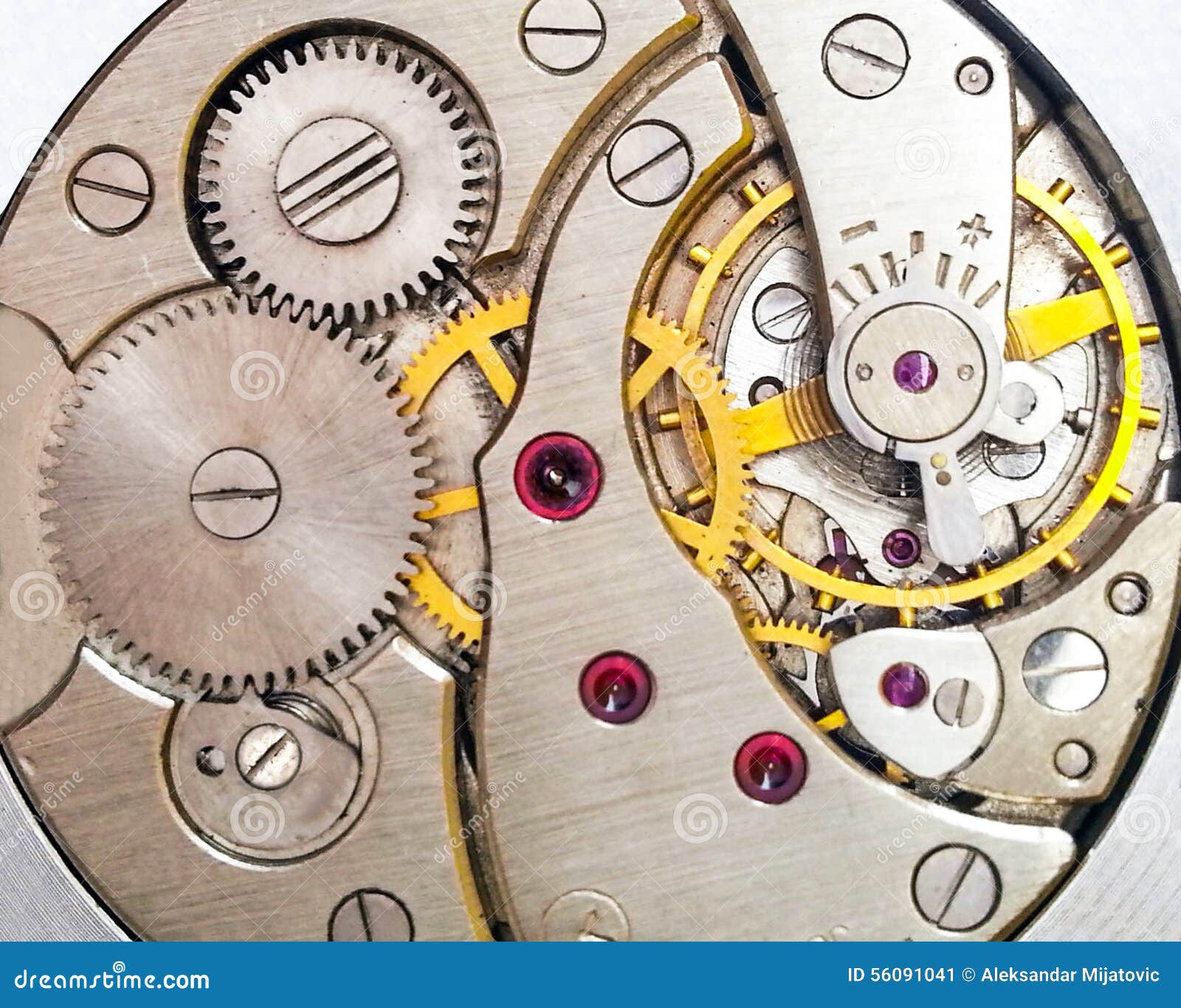 Clock mechanism macro shot stock image. Image of close - 56091041