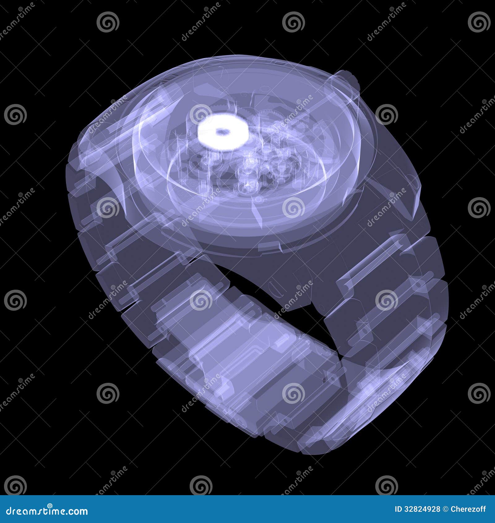 Clock Mechanism. X-ray Render Stock Illustration - Illustration of ...