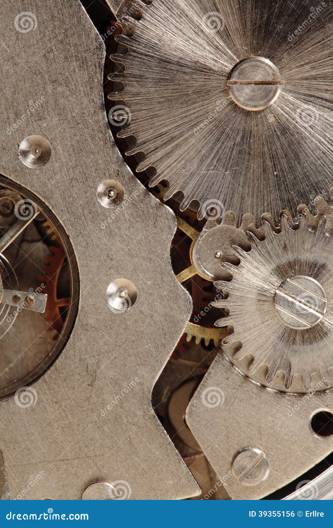 Clock mechanism stock photo. Image of power, detail, silver - 39355156