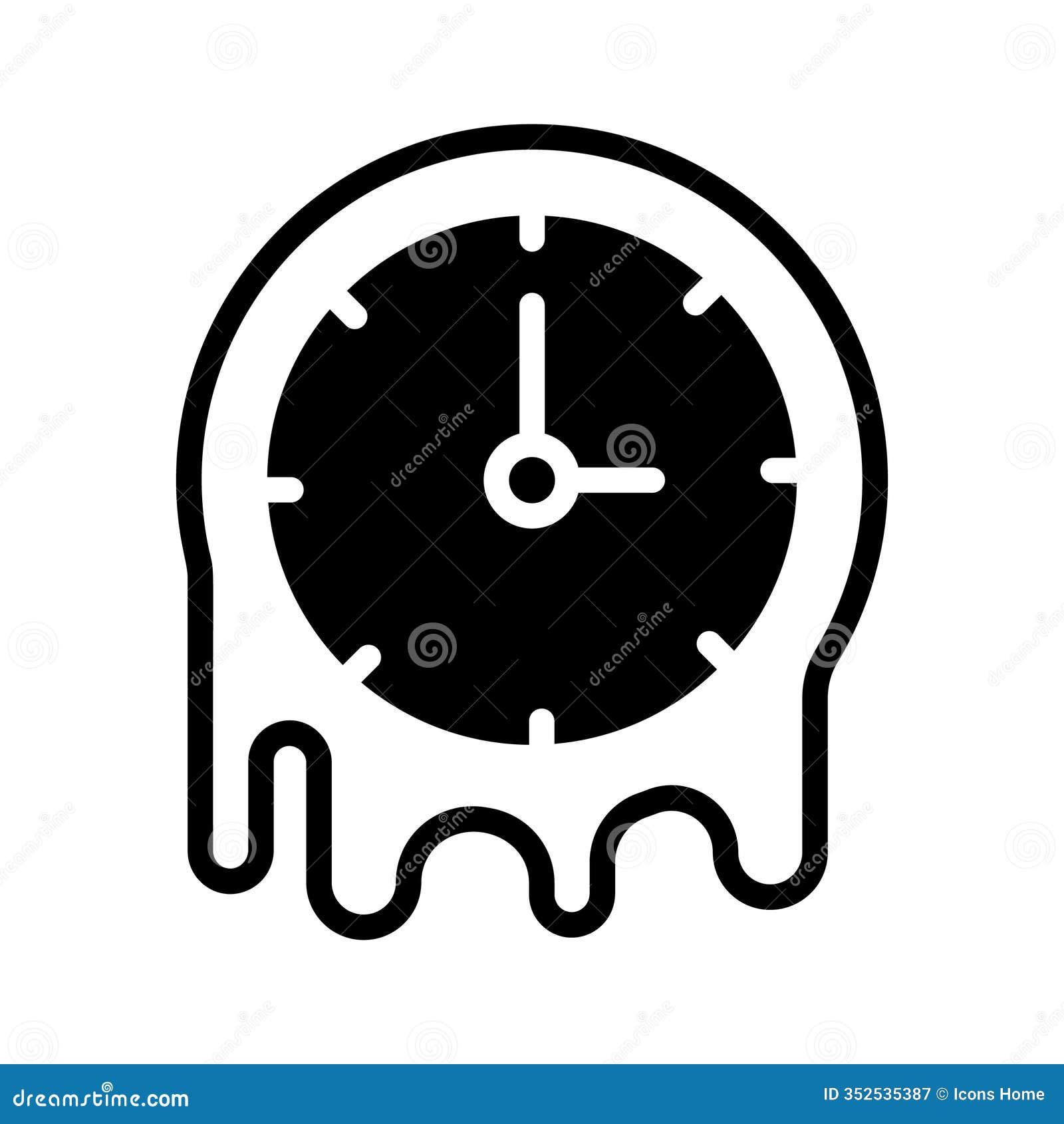 Clock Melting As a Symbol of Surrealism or Distorted Time Stock ...