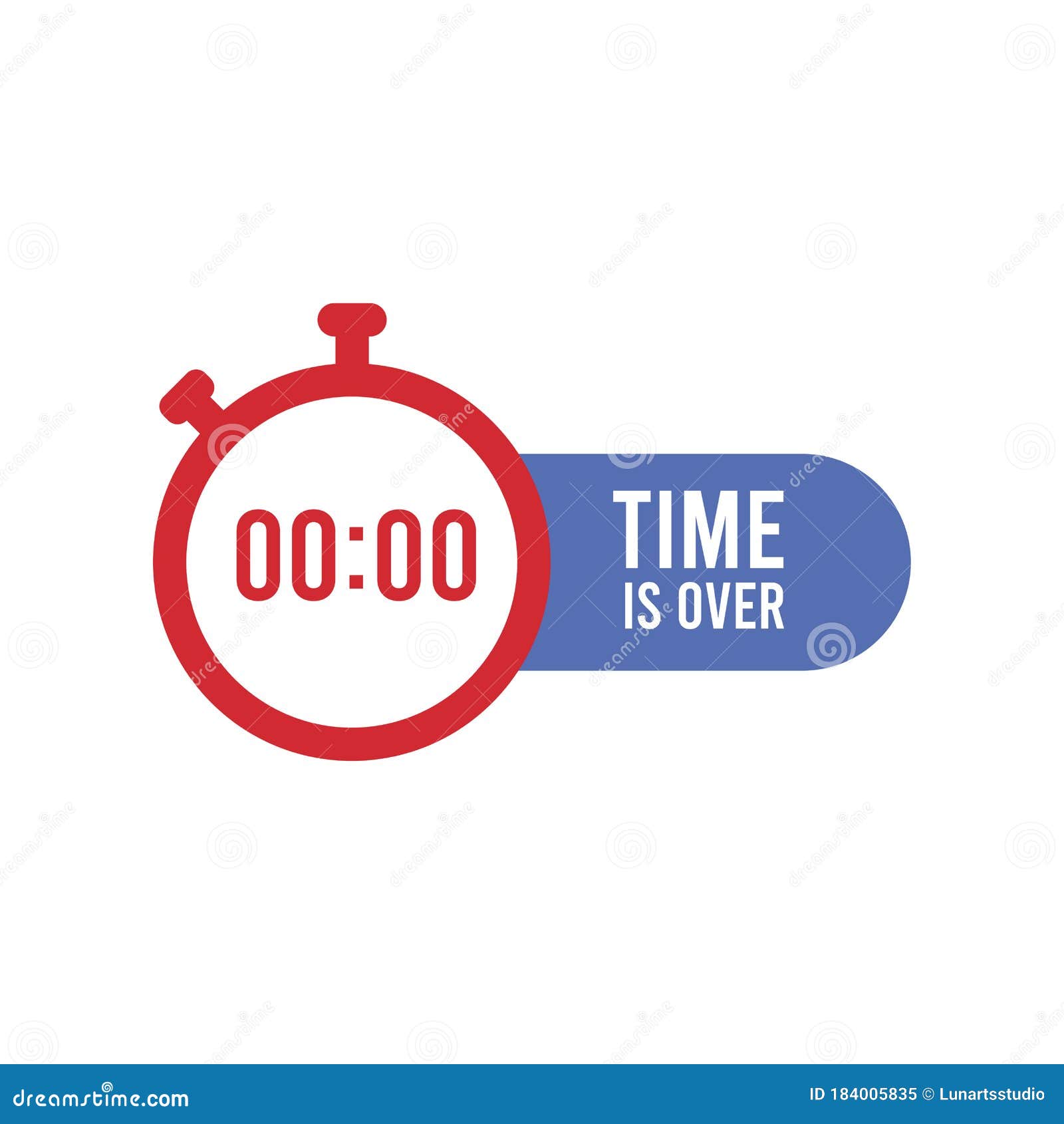 Clock with Message Time is Over Vector Symbol Stock Vector ...