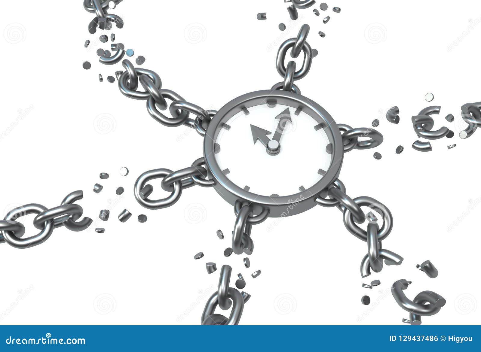 Clock Metal Chains Break stock illustration. Illustration of clock ...