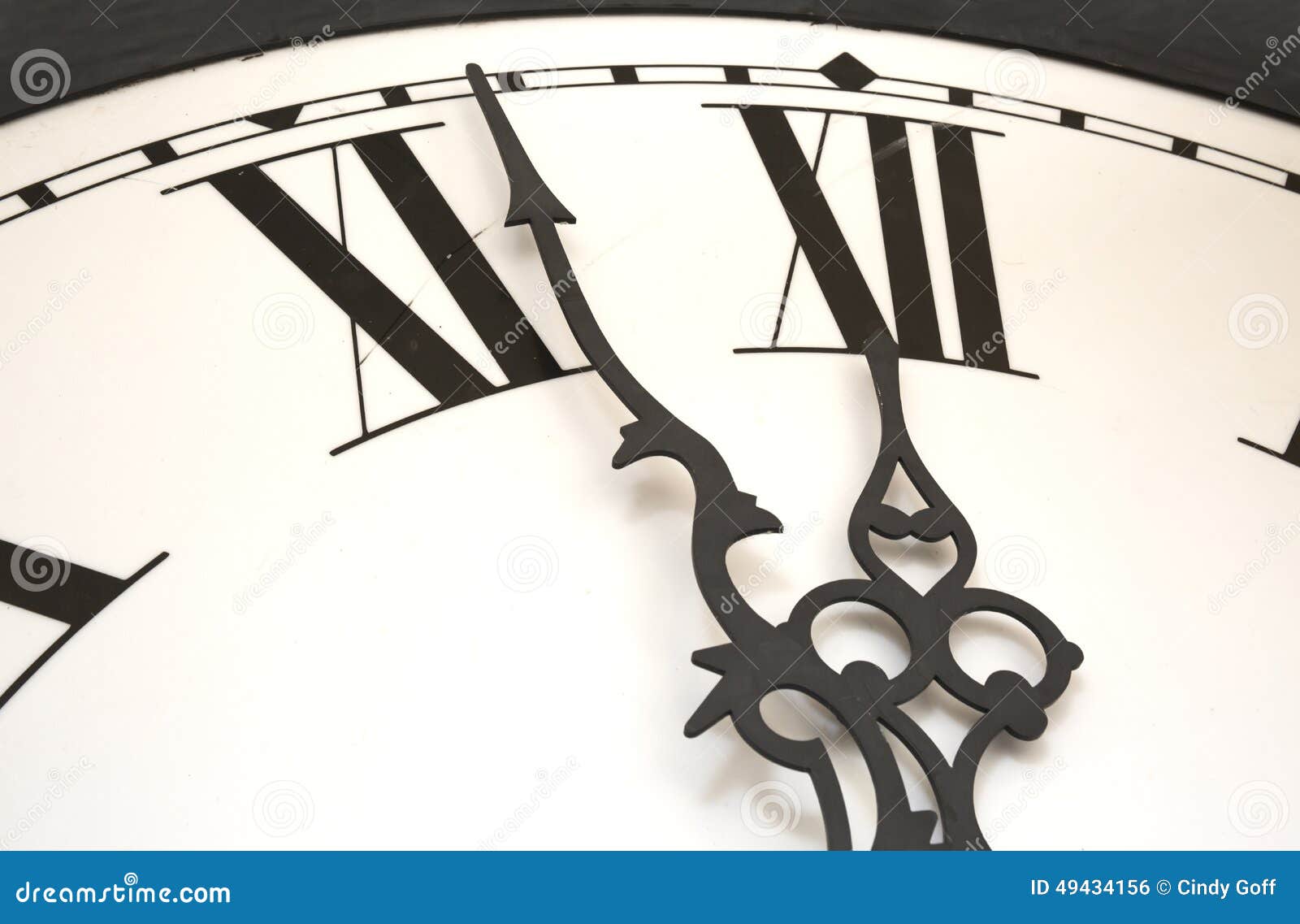 Clock at almost midnight stock photo. Image of clock - 49434156