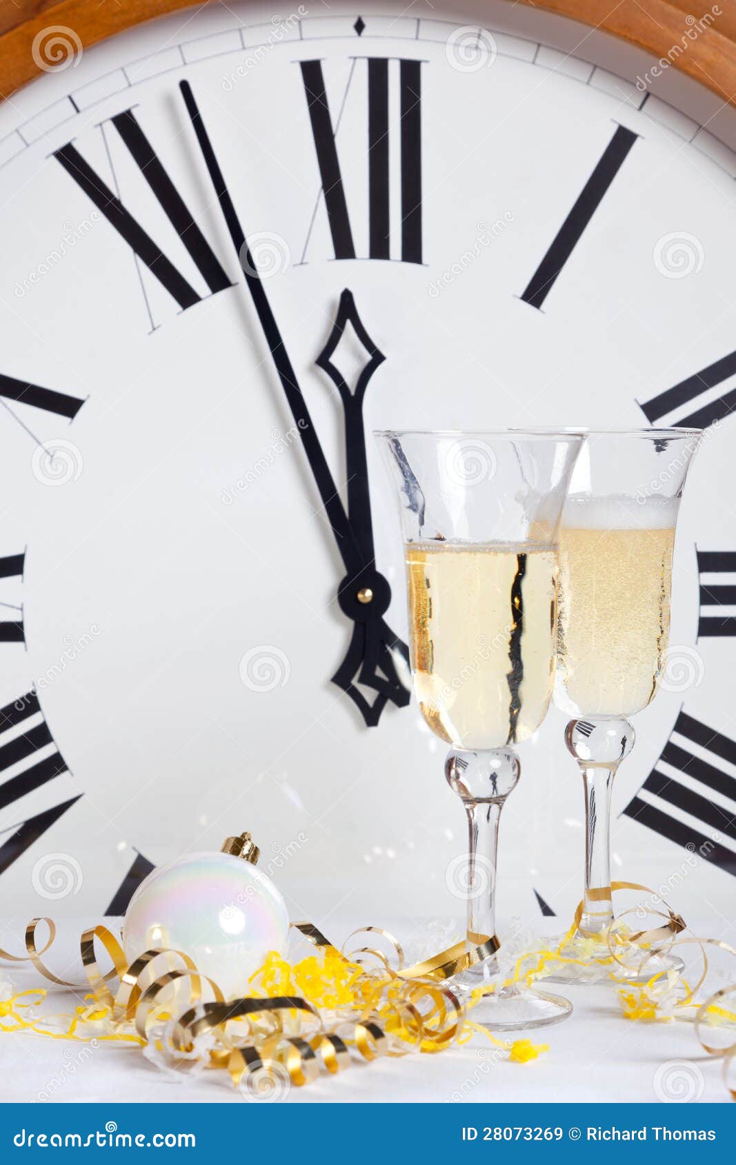 Clock at Midnight on New Year Eve Stock Image - Image of hour, bwhite ...